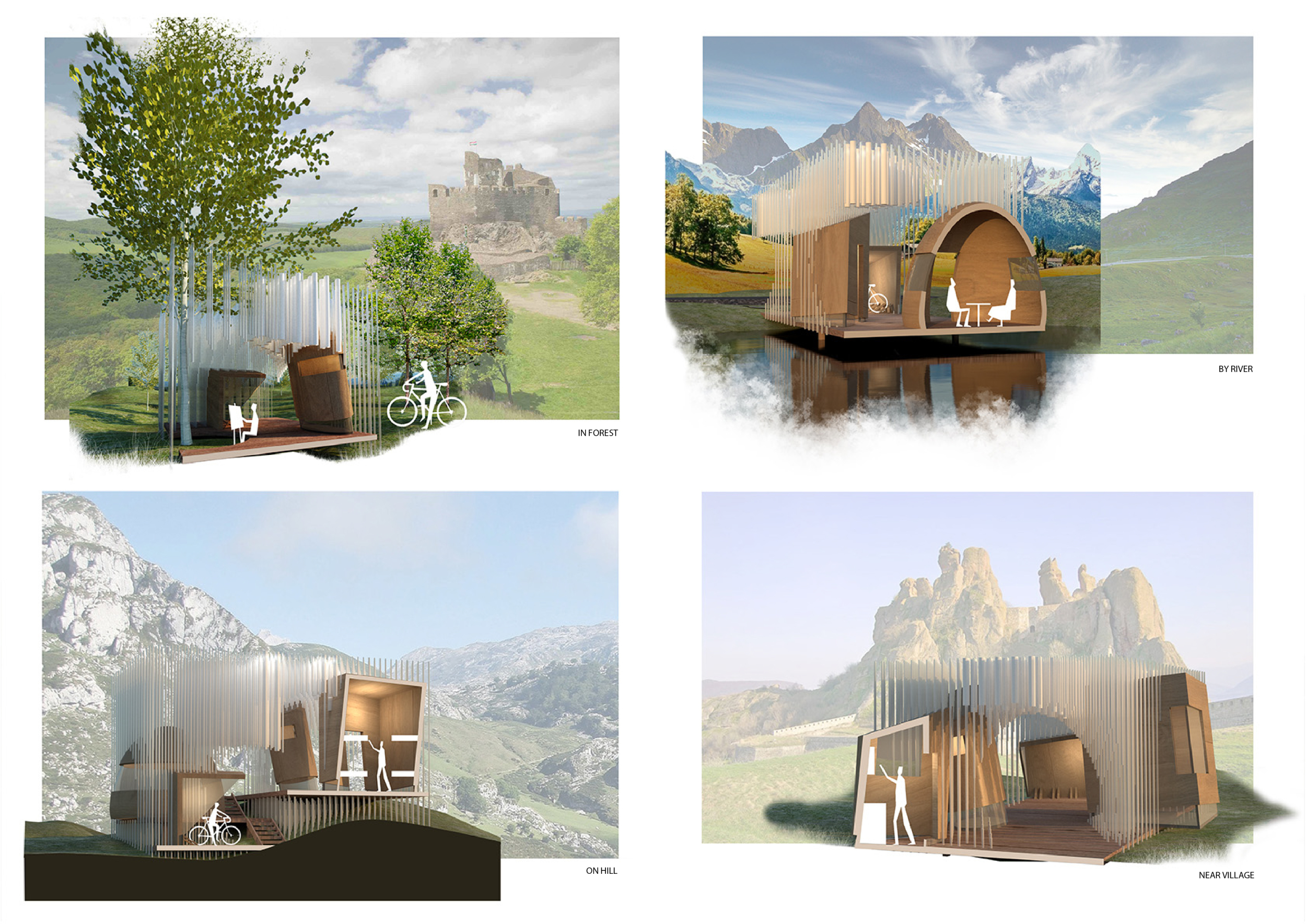 Architecture project // Reflective Glass Cabins Within Translucent ...