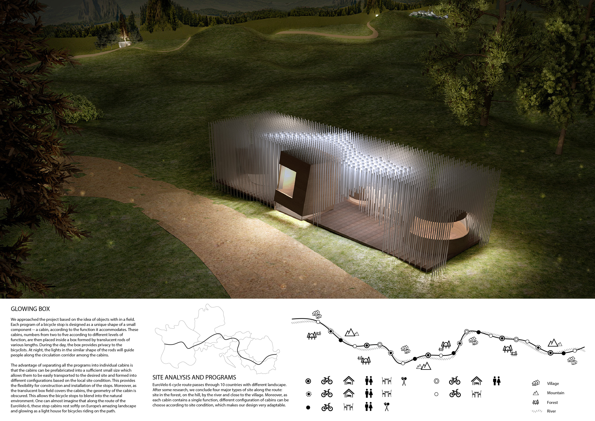 Architecture project // Reflective Glass Cabins Within Translucent ...