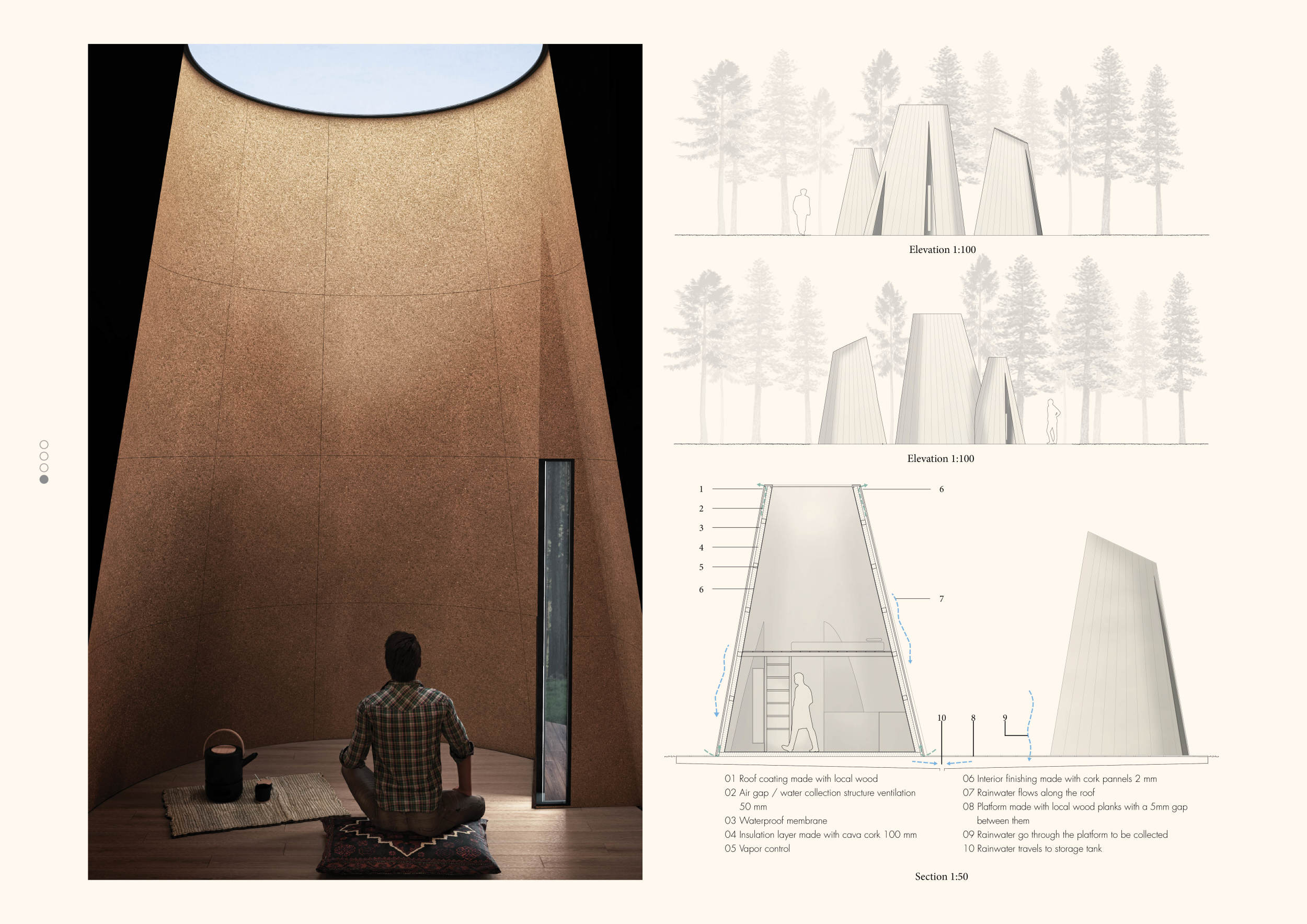 Architecture project // Conic Wooden Structures with Circular Layouts ...