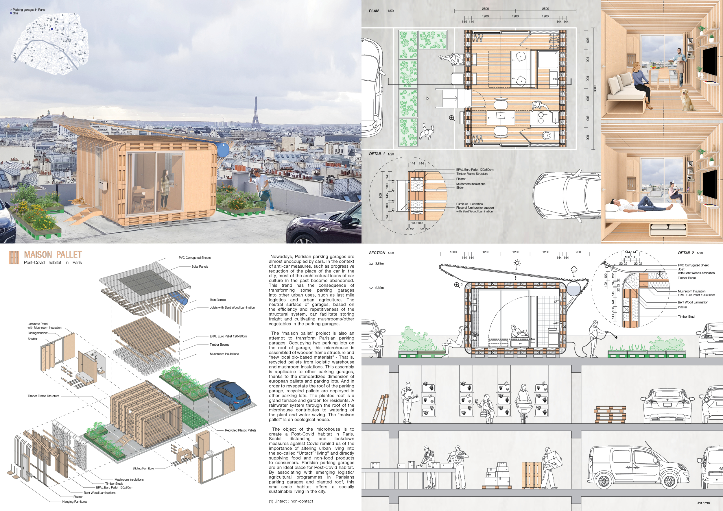 Architecture project // Mushroom Insulation and Recycled Pallets ...