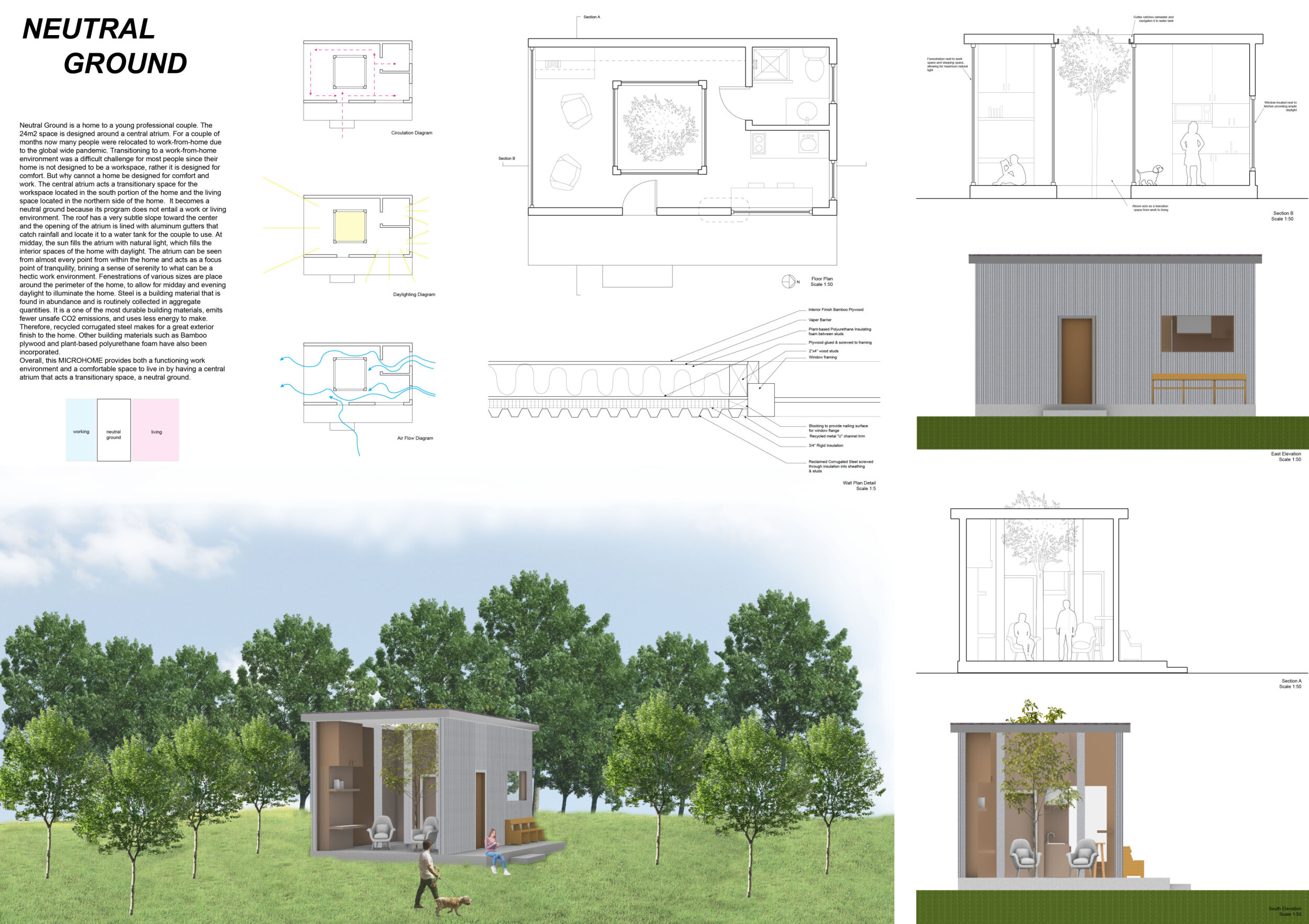 Architecture project // Natural Light and Recycled Steel in a Compact ...