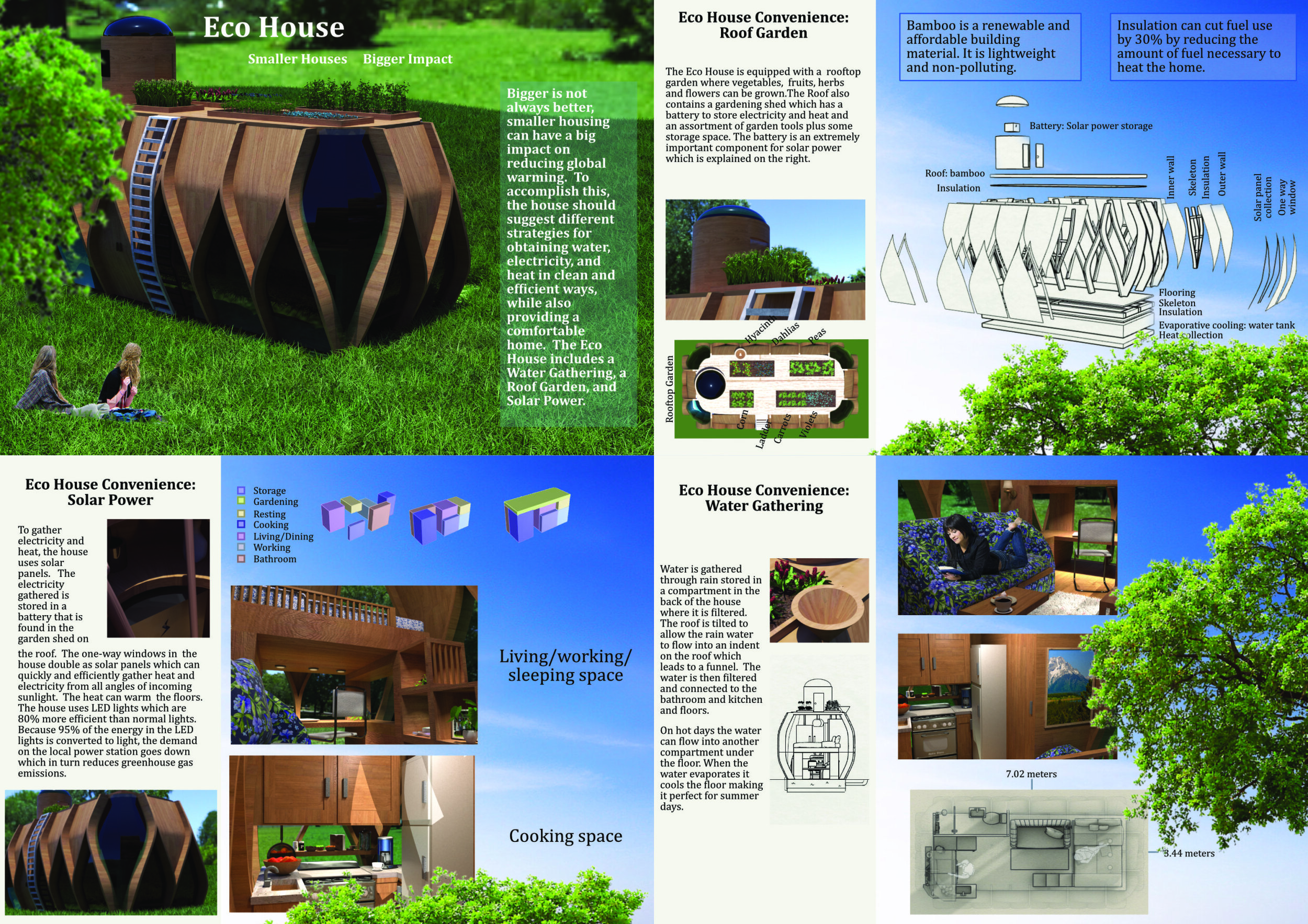 Architecture project // Bamboo Eco Home with Rooftop Garden and Water ...