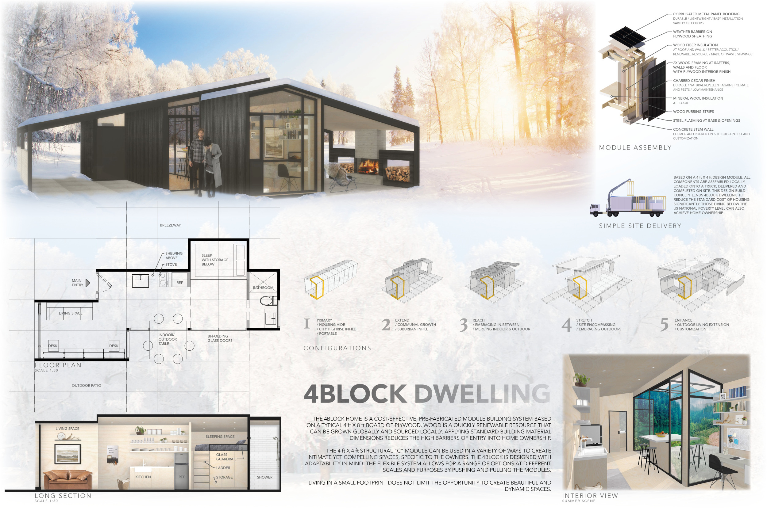 Architecture project // Charred Cedar Facade and Modular Design for ...