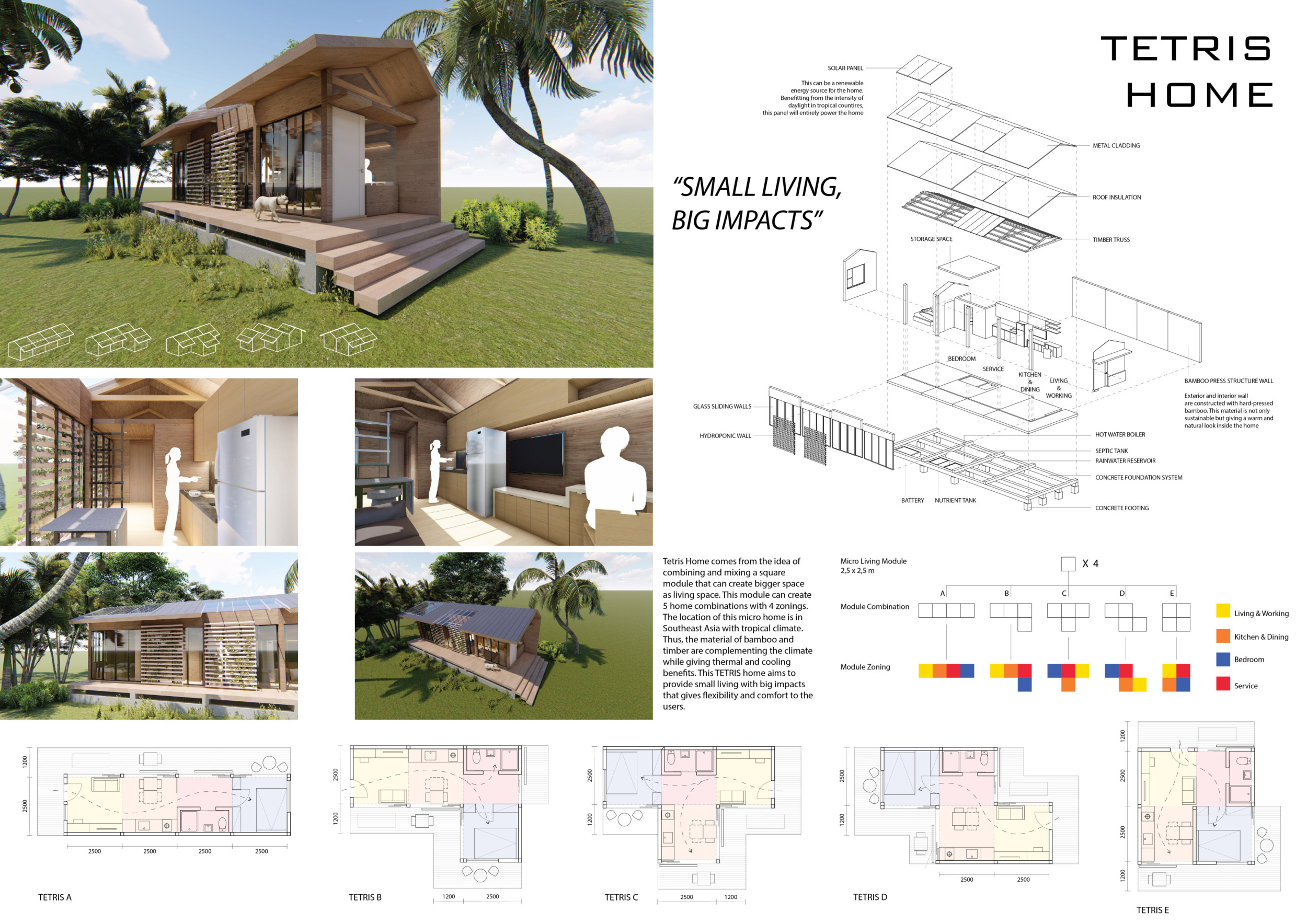 Architecture project // Bamboo Walls and Hydroponic Systems in Compact ...