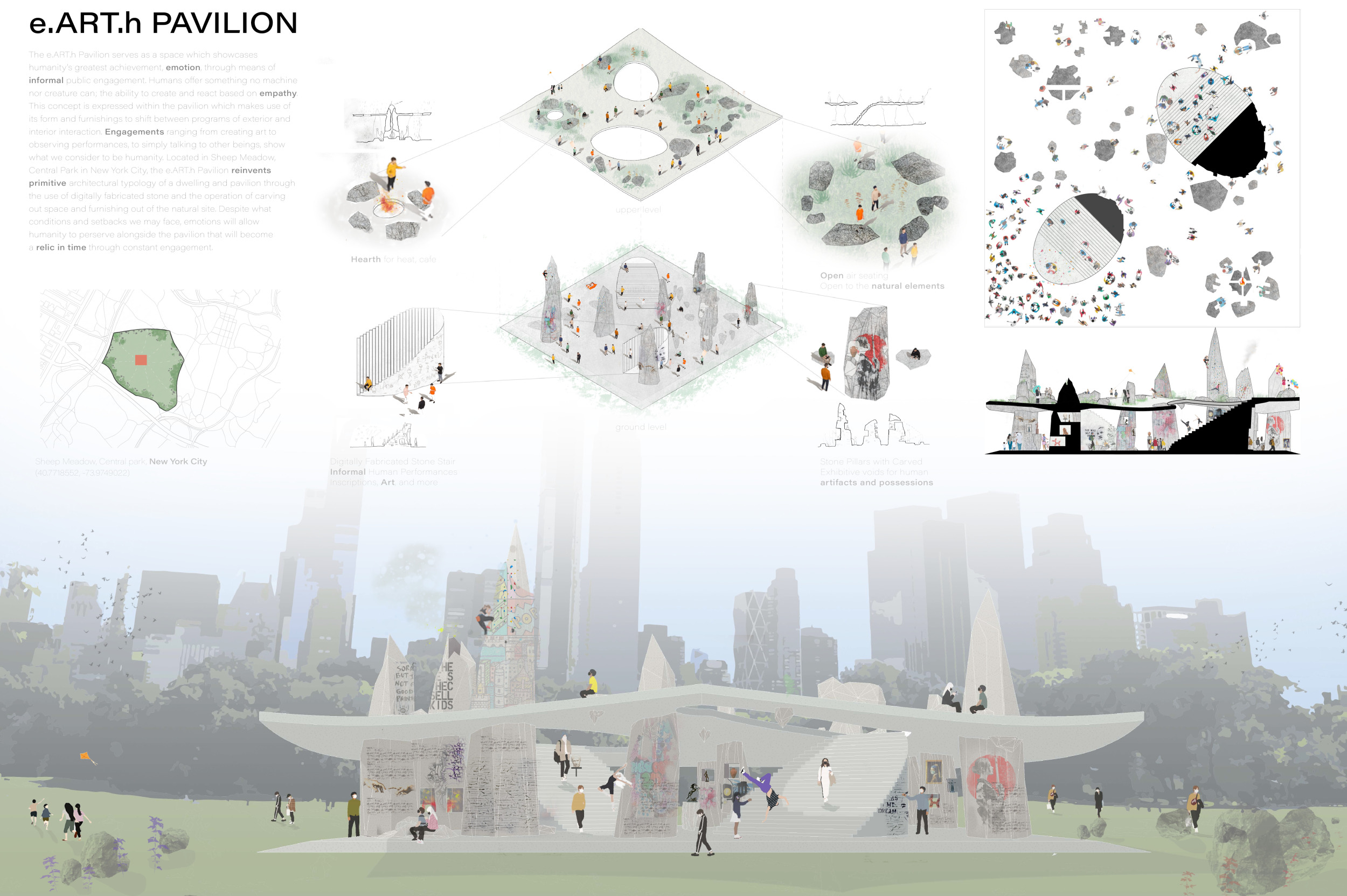 Architecture project // Digitally Fabricated Stone Pavilion Emphasizing ...