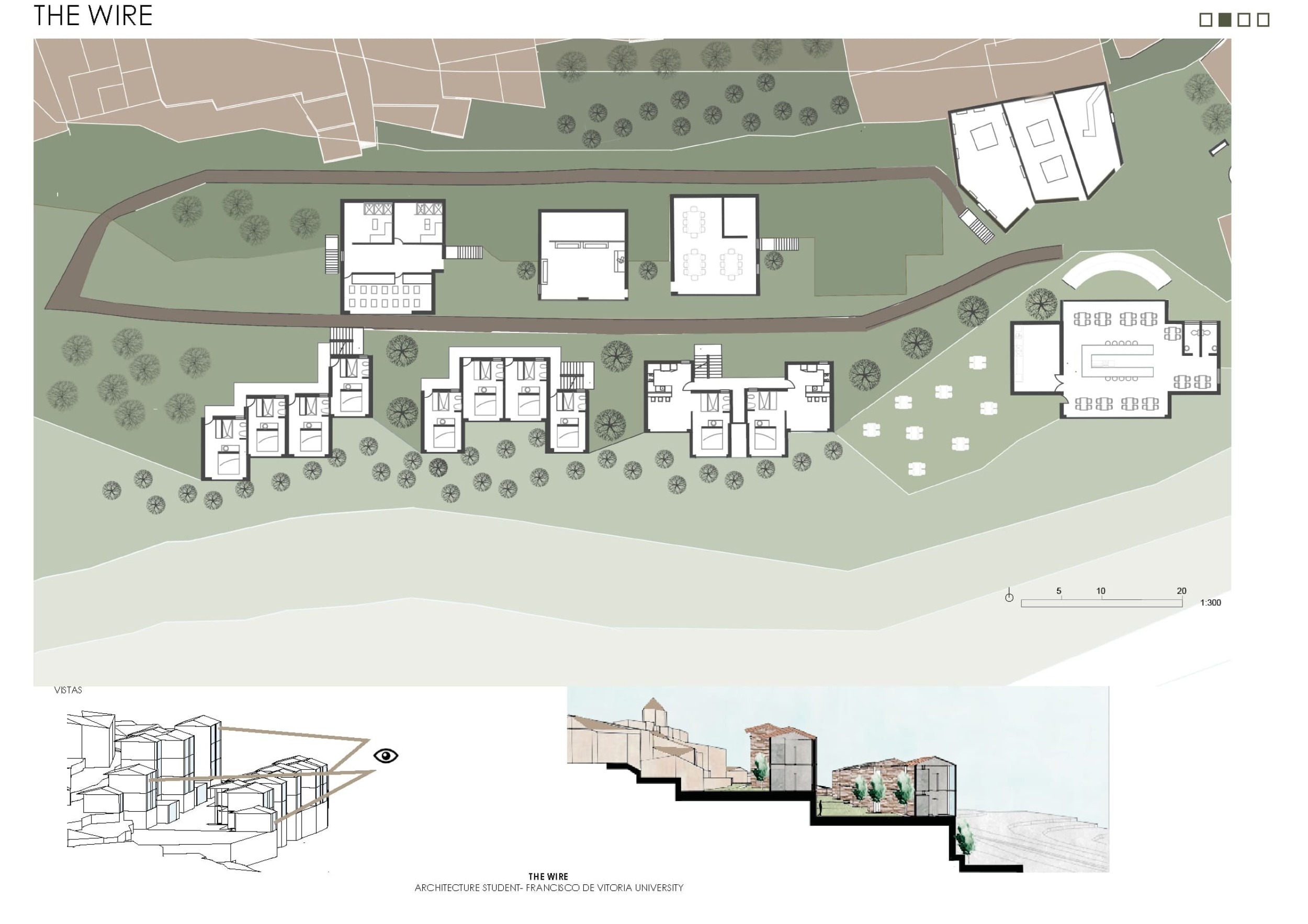 Architecture project // Cable-Connected Spaces Blending Urban Life with ...