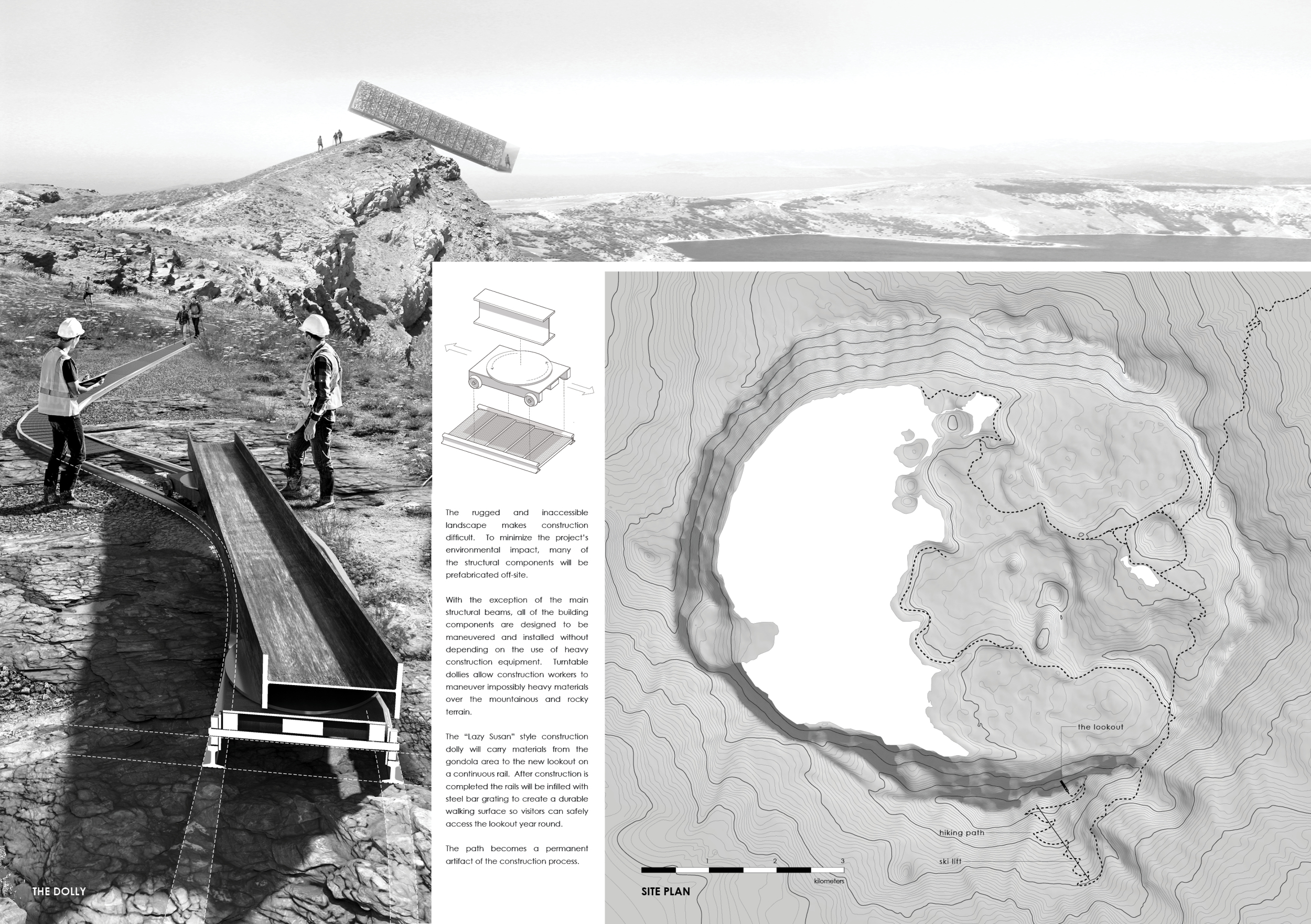 Architecture project // Cantilevered Observation Platform with Gabion ...