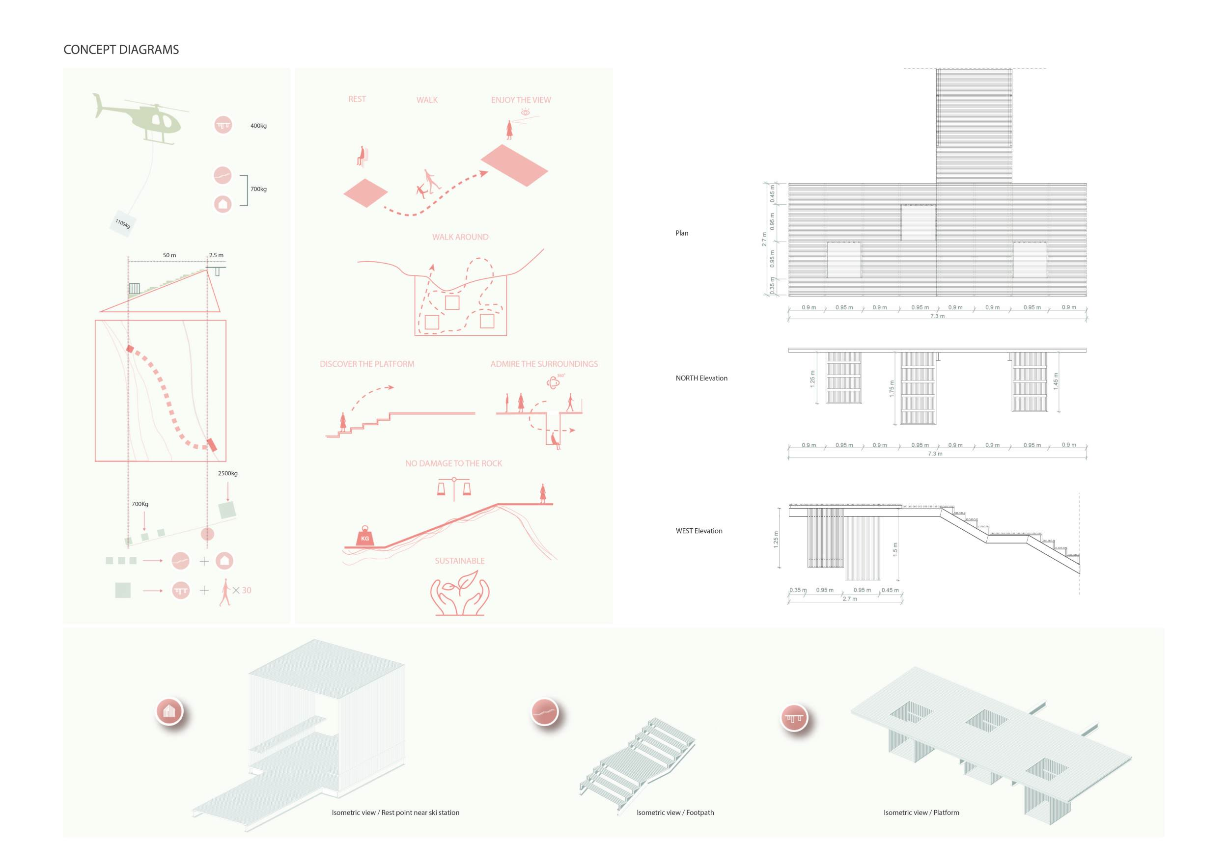 Architecture project // Modular Footpath with Safety Glass and Oak Wood ...