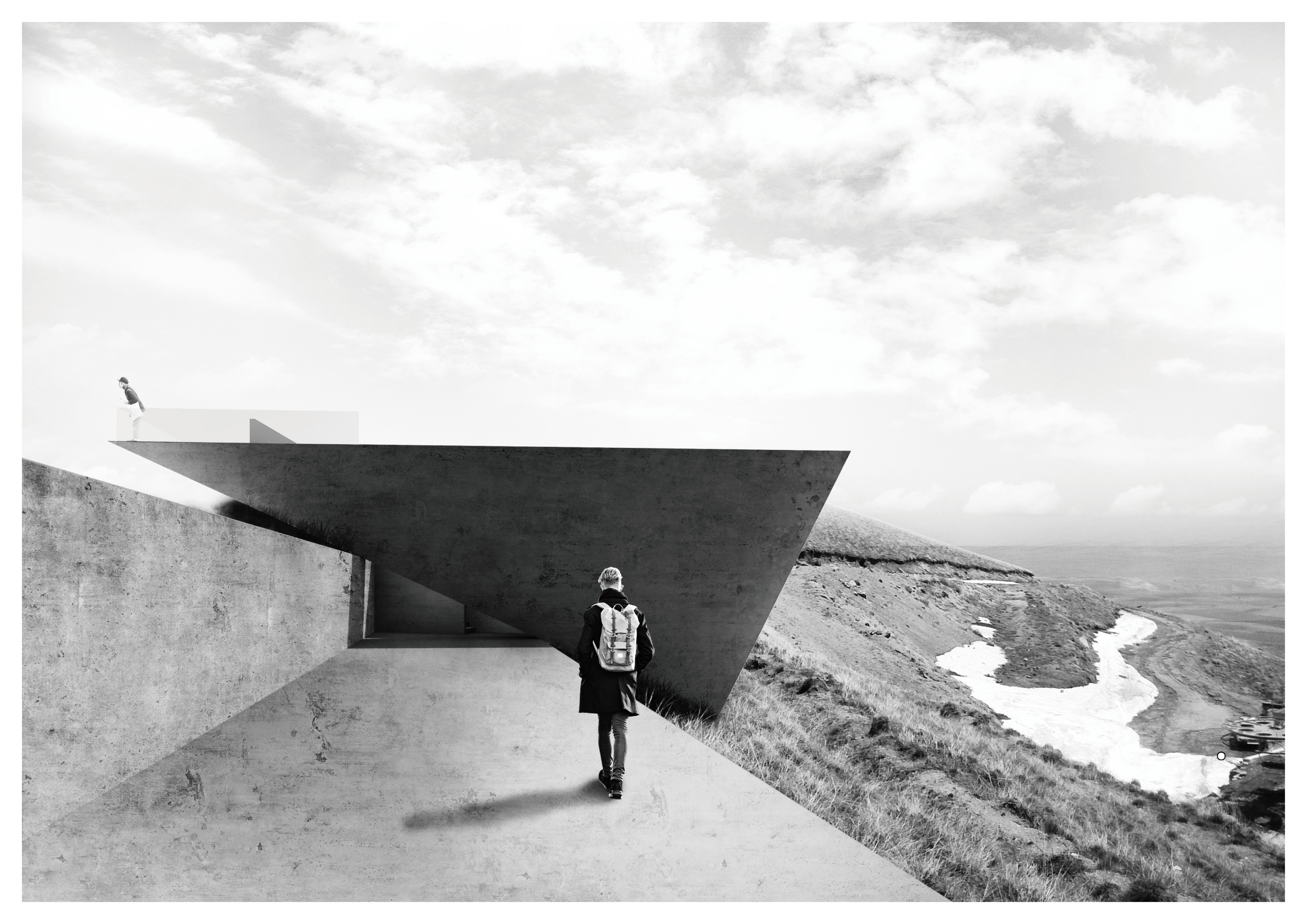 Architecture project // Cantilevered Concrete Form with Panoramic Glass ...