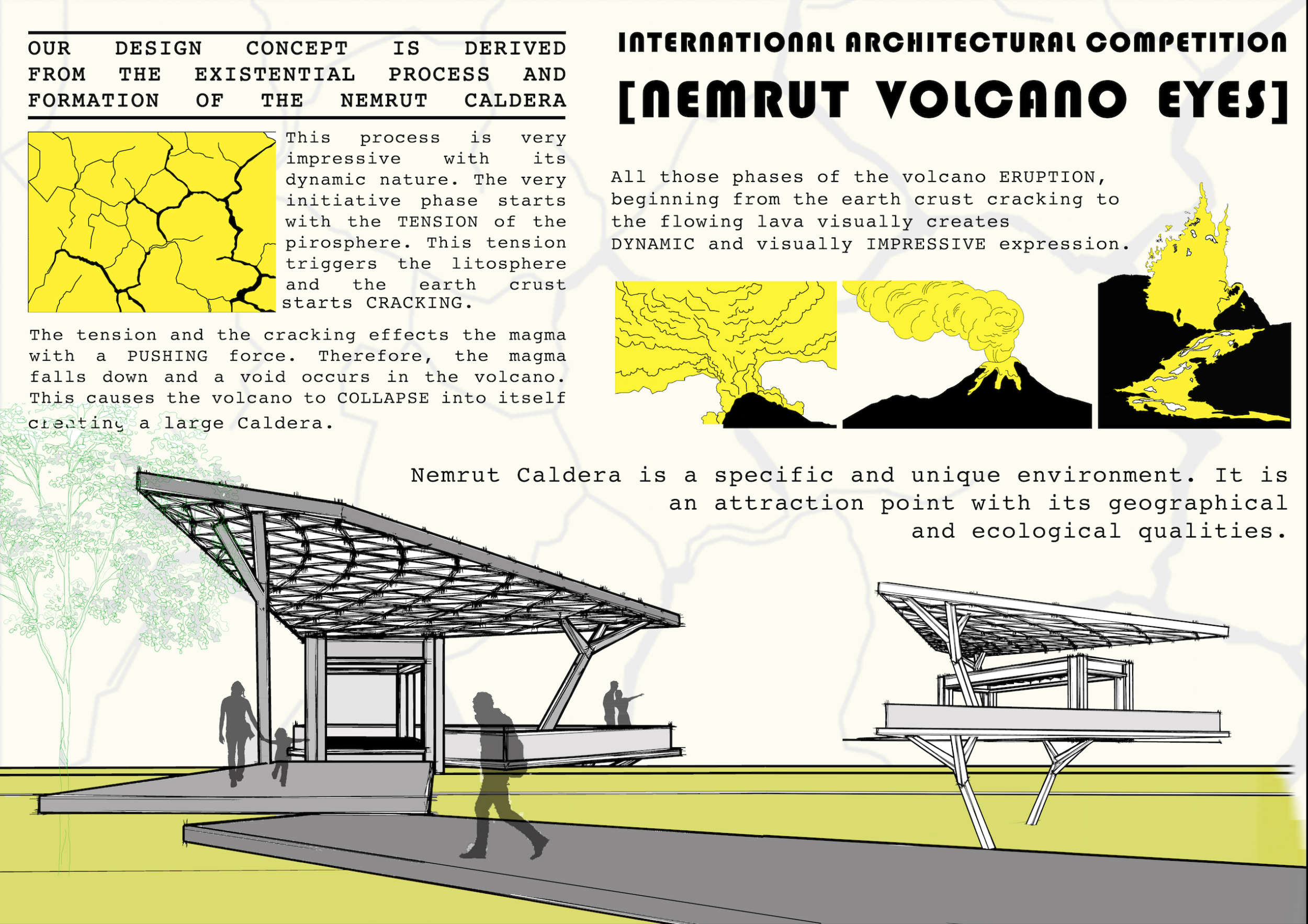 Architecture project // Volcanic Ignimbrite Cube Overlooking Geological ...