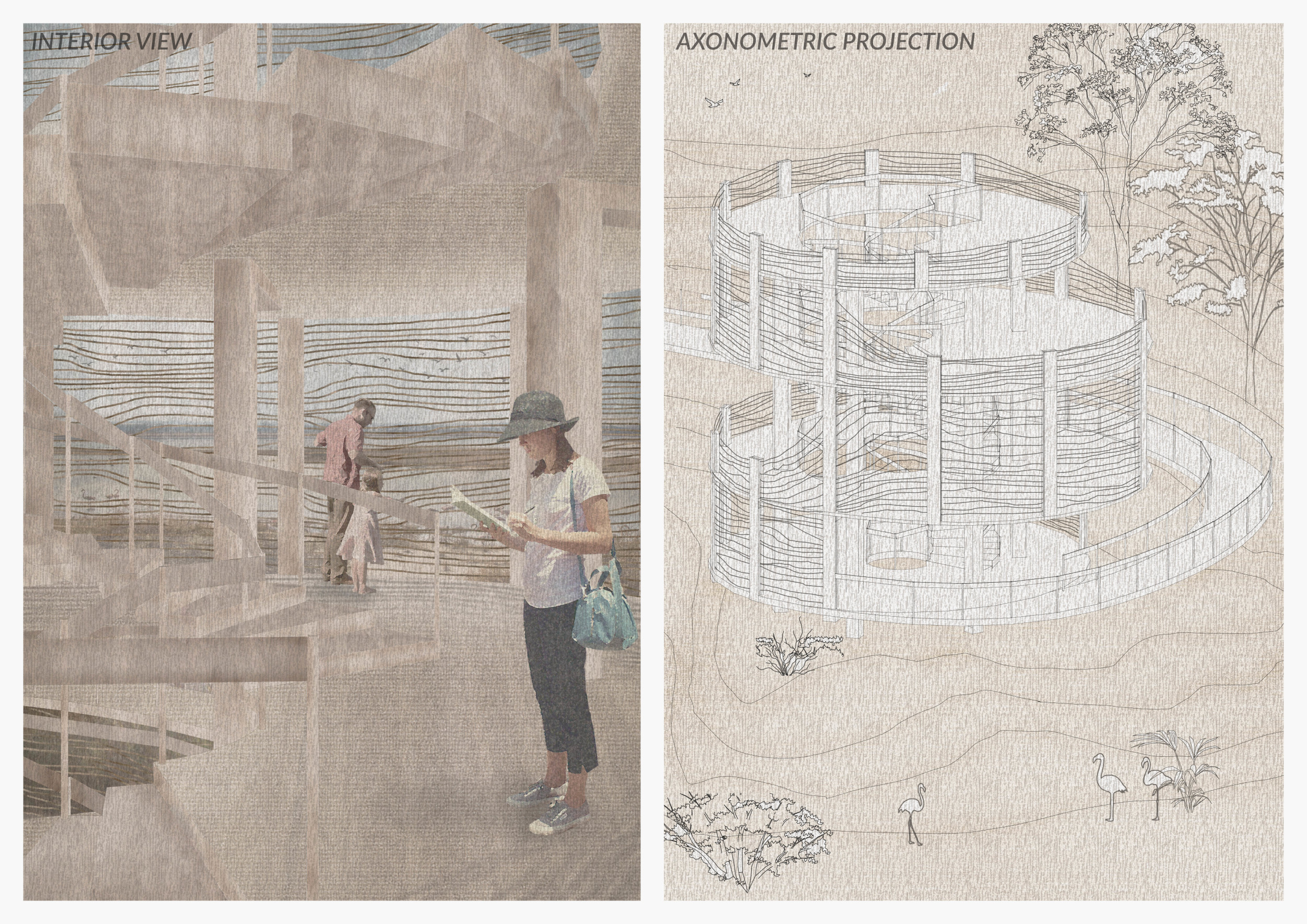 Architecture project // Rattan Barriers and Wooden Form in an ...