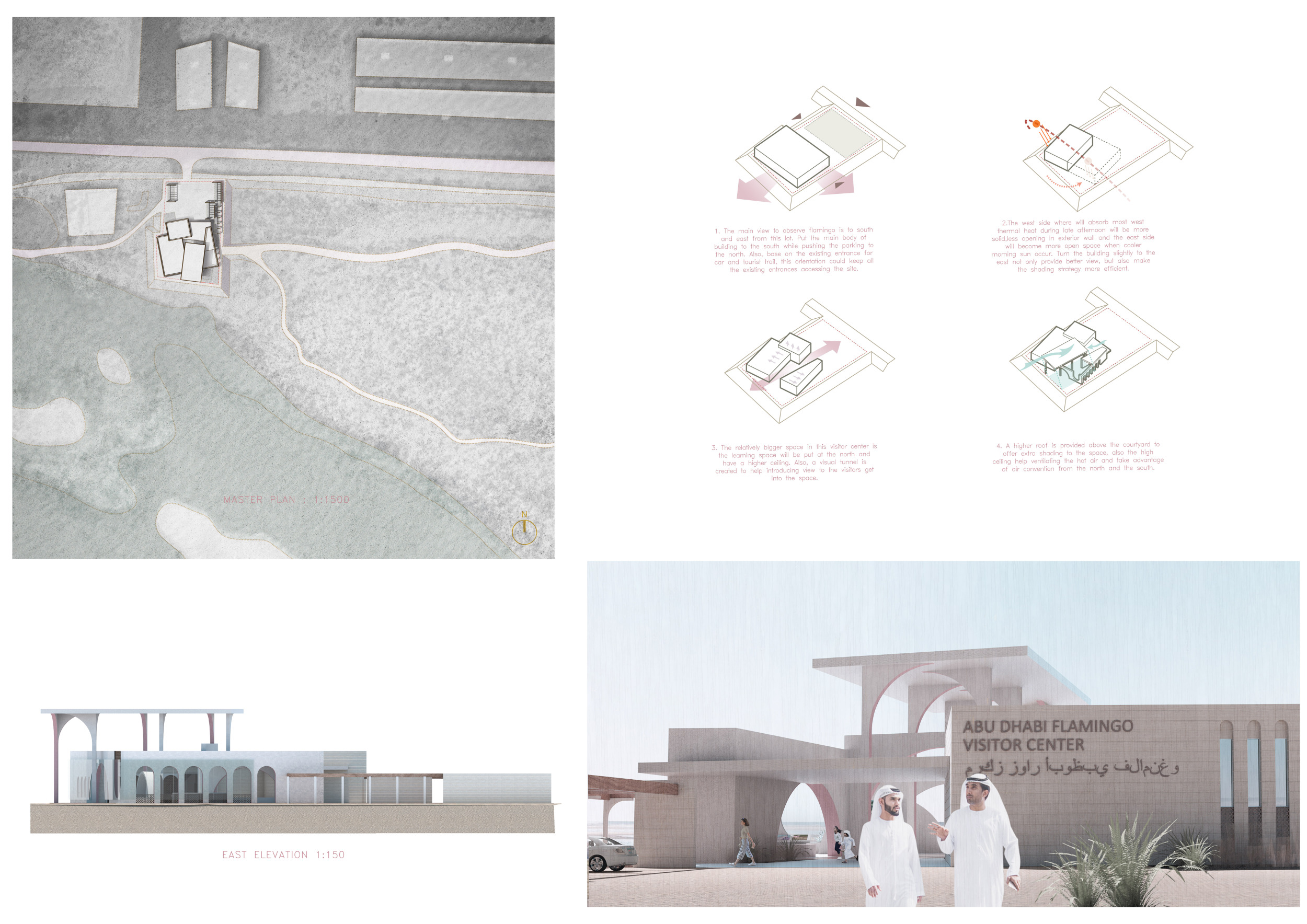 Architecture project // Reflective Façade and Pink Arches Enriching ...