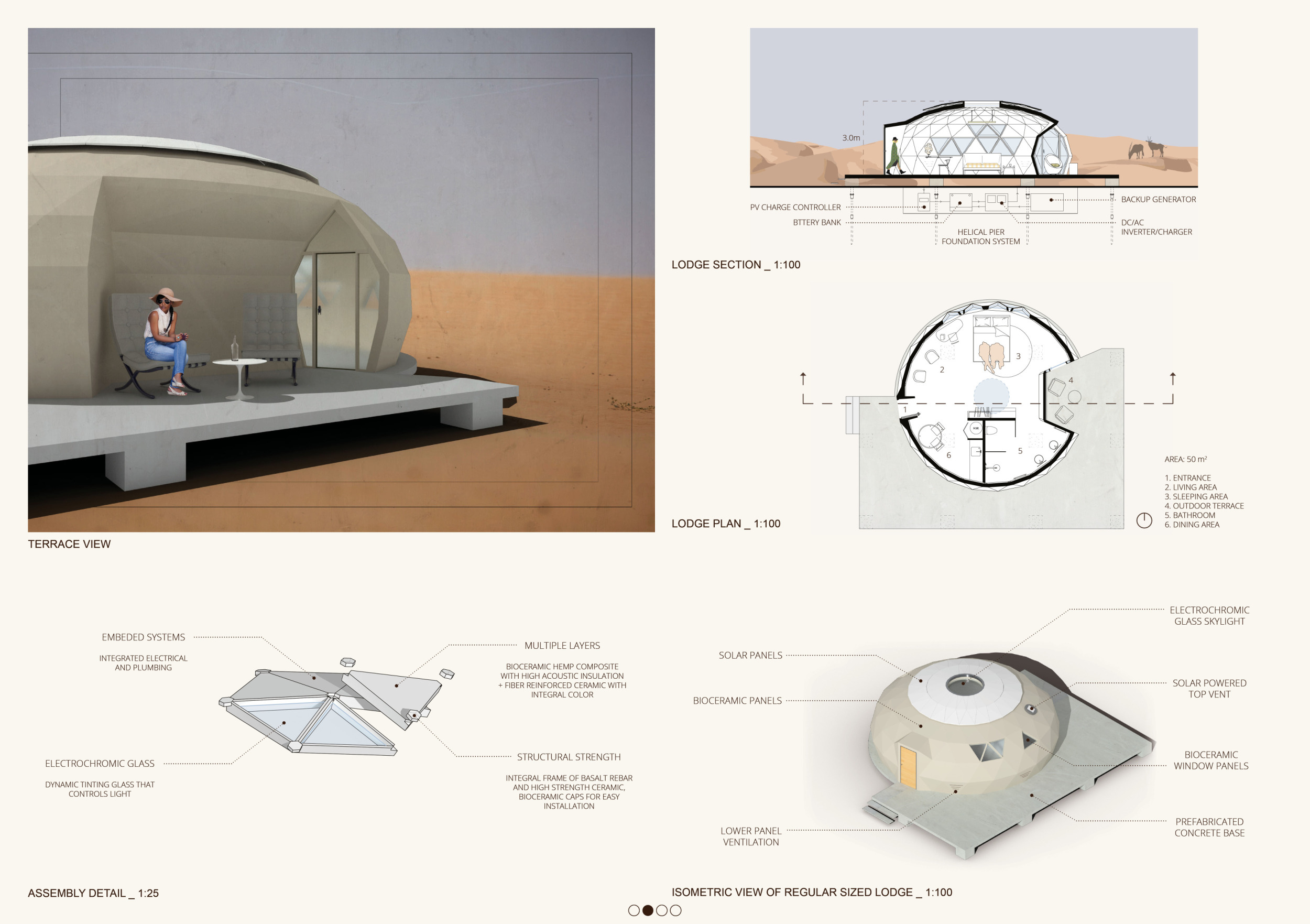 Architecture project // Dome-Like Lodges Crafted from Bioceramic Panels ...