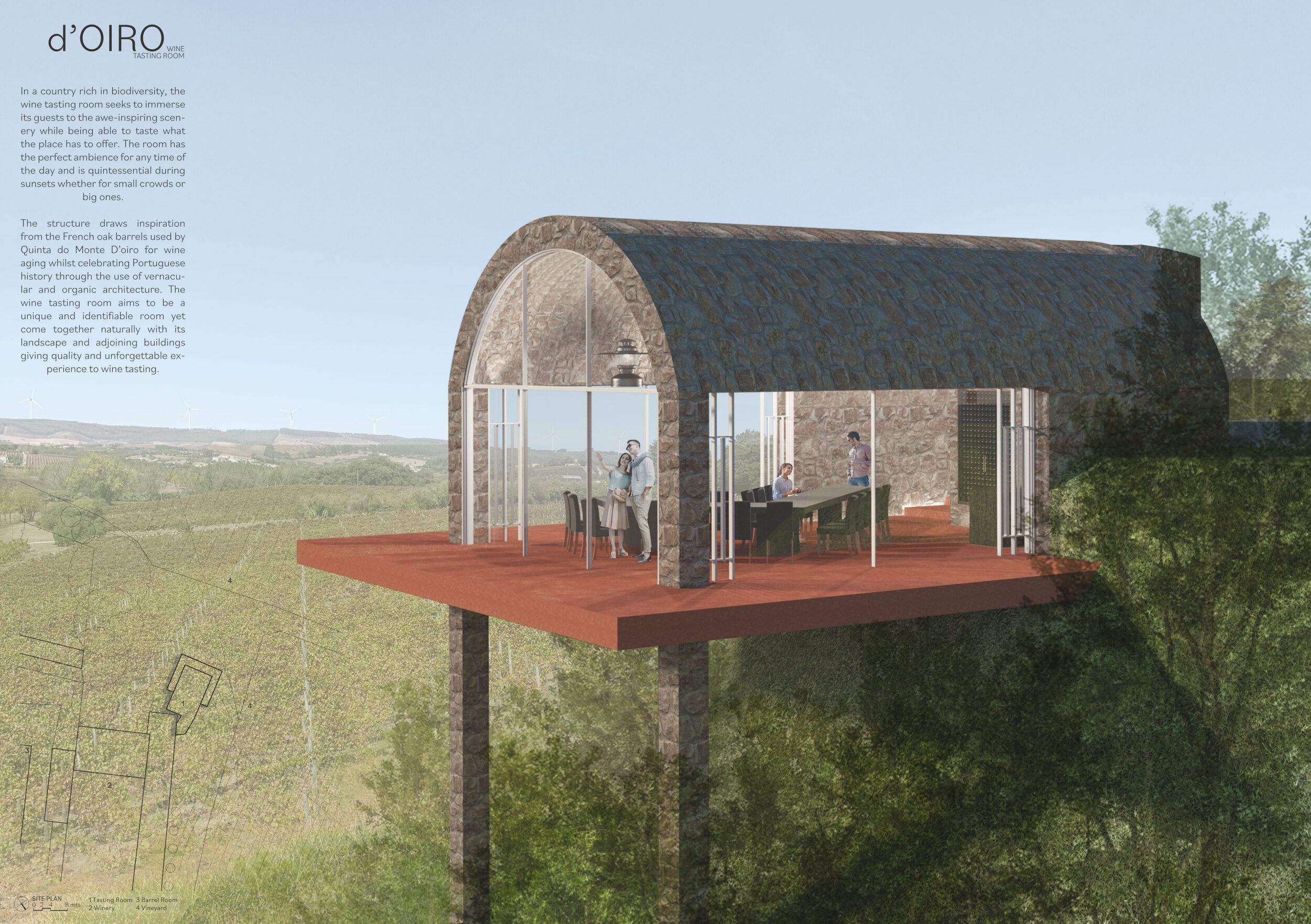 Architecture project // Barrel Vault Structure Embracing Natural Stone ...