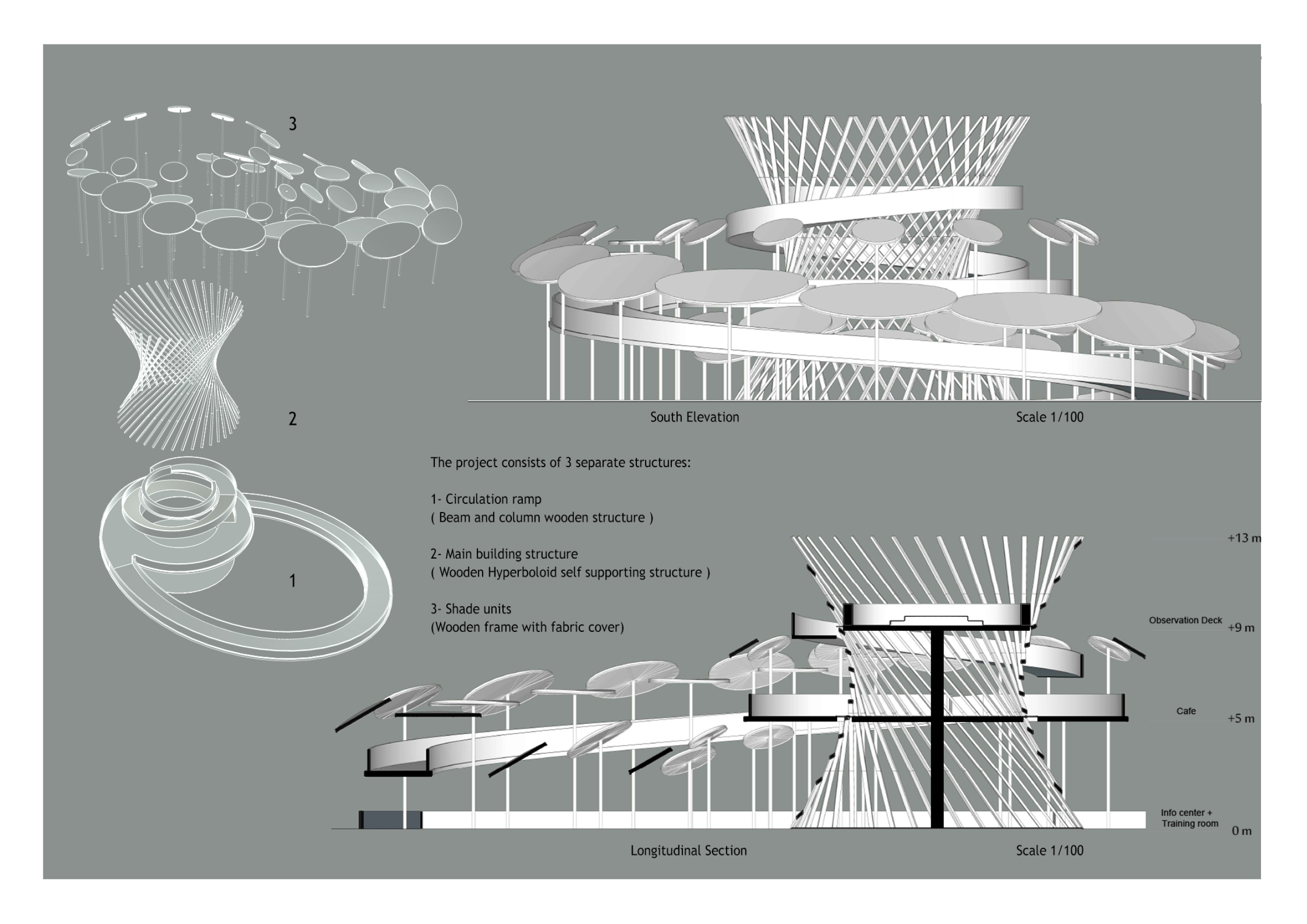 Architecture project // Curvilinear Wooden Structure with Fabric ...