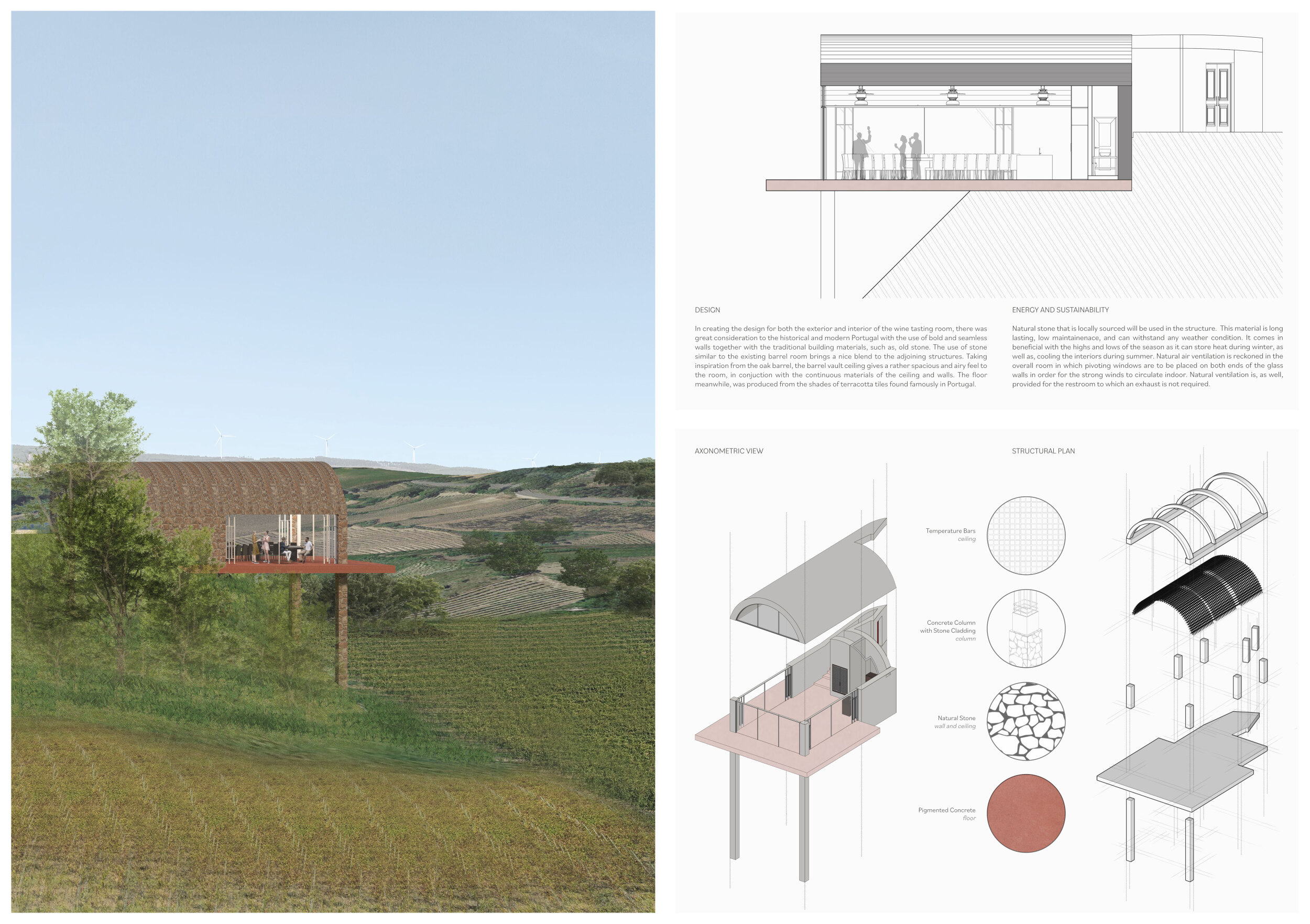 Architecture project // Barrel Vault Structure Embracing Natural Stone ...