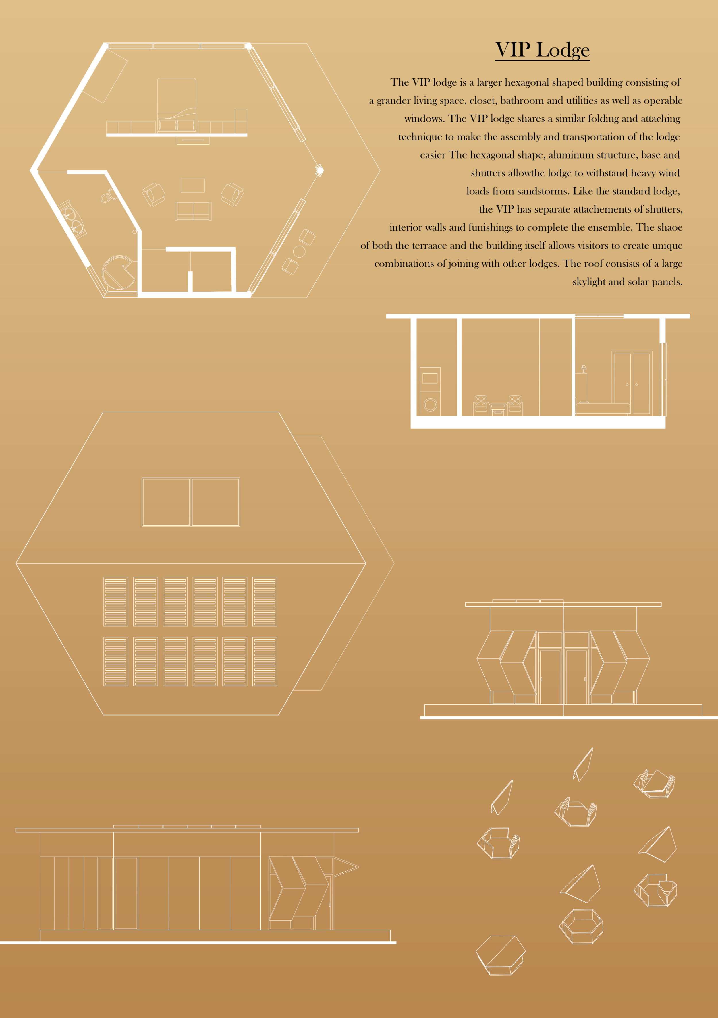 Architecture project // Hexagonal Lodges with Aluminum Structures in a ...