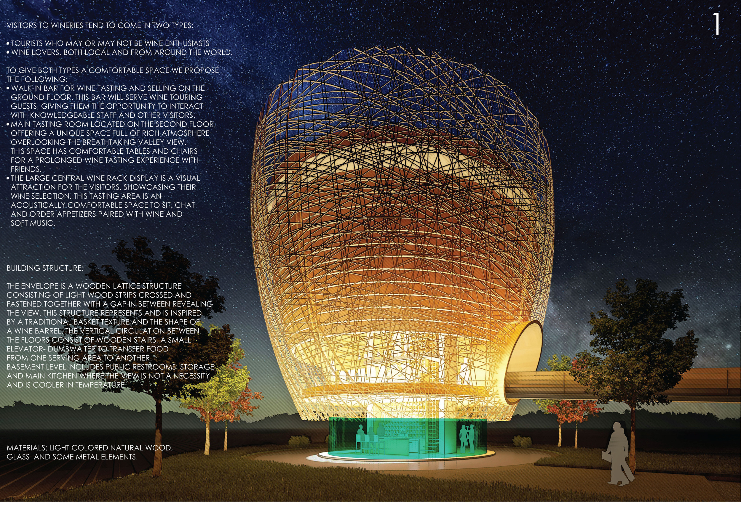 Architecture project // Wooden Lattice Structure Framing Panoramic ...