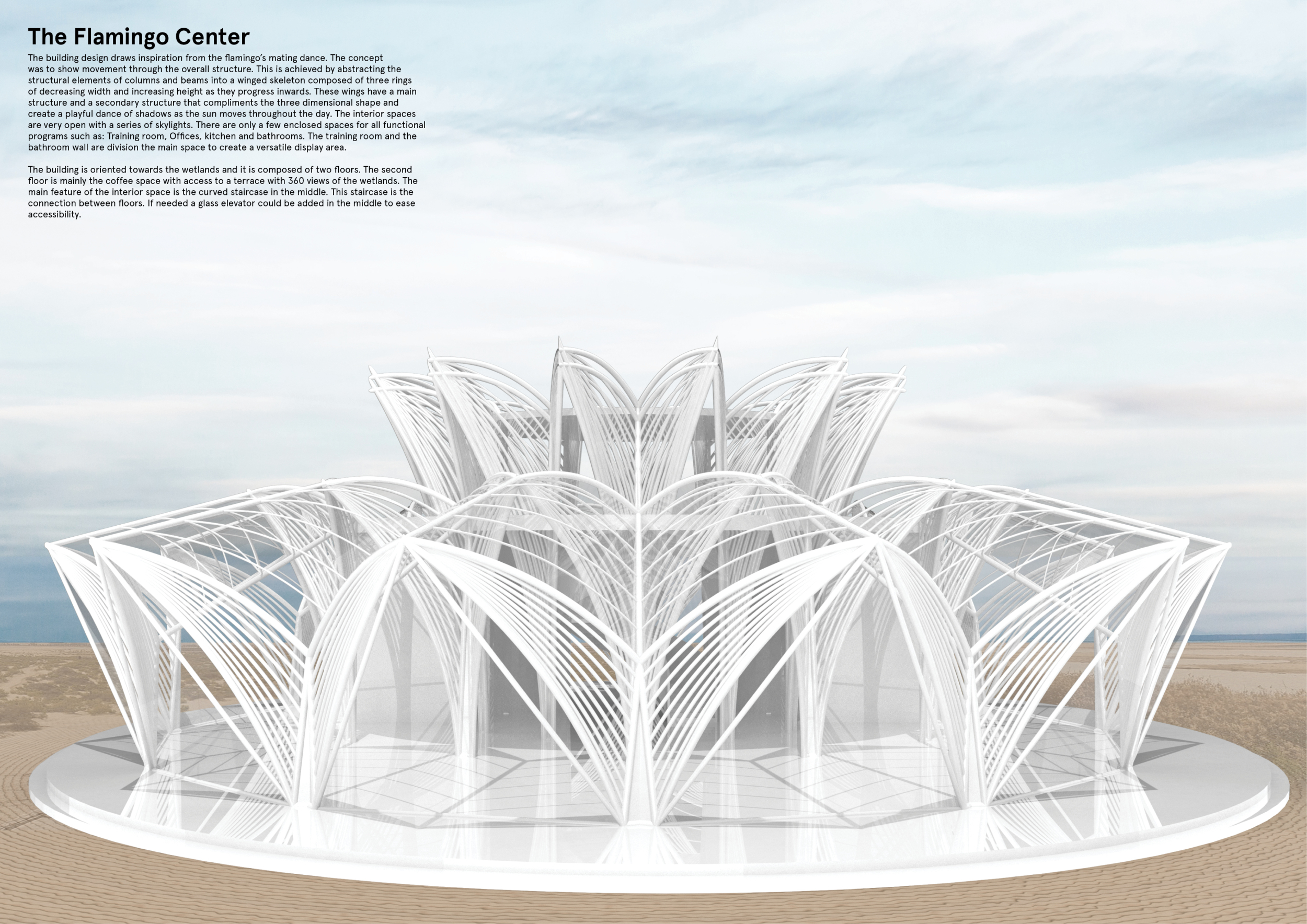 Architecture project // Winged Structure with Etfe Canopy Overlooking ...