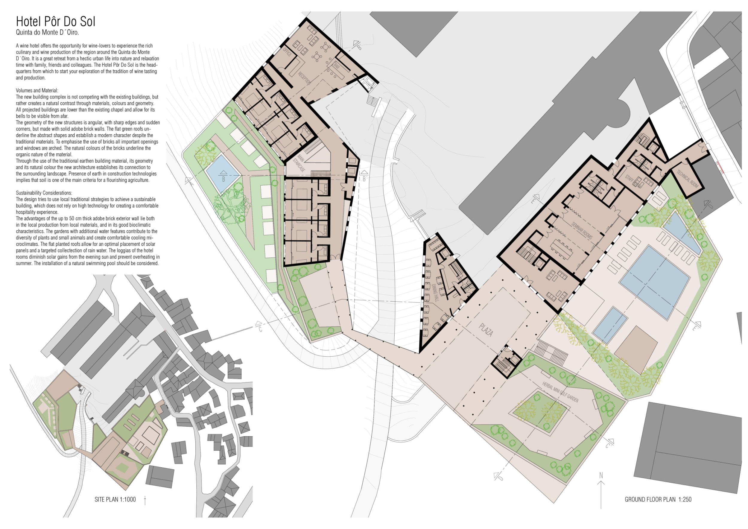 Architecture project // Sunken Courtyards and Adobe Brick Create a ...
