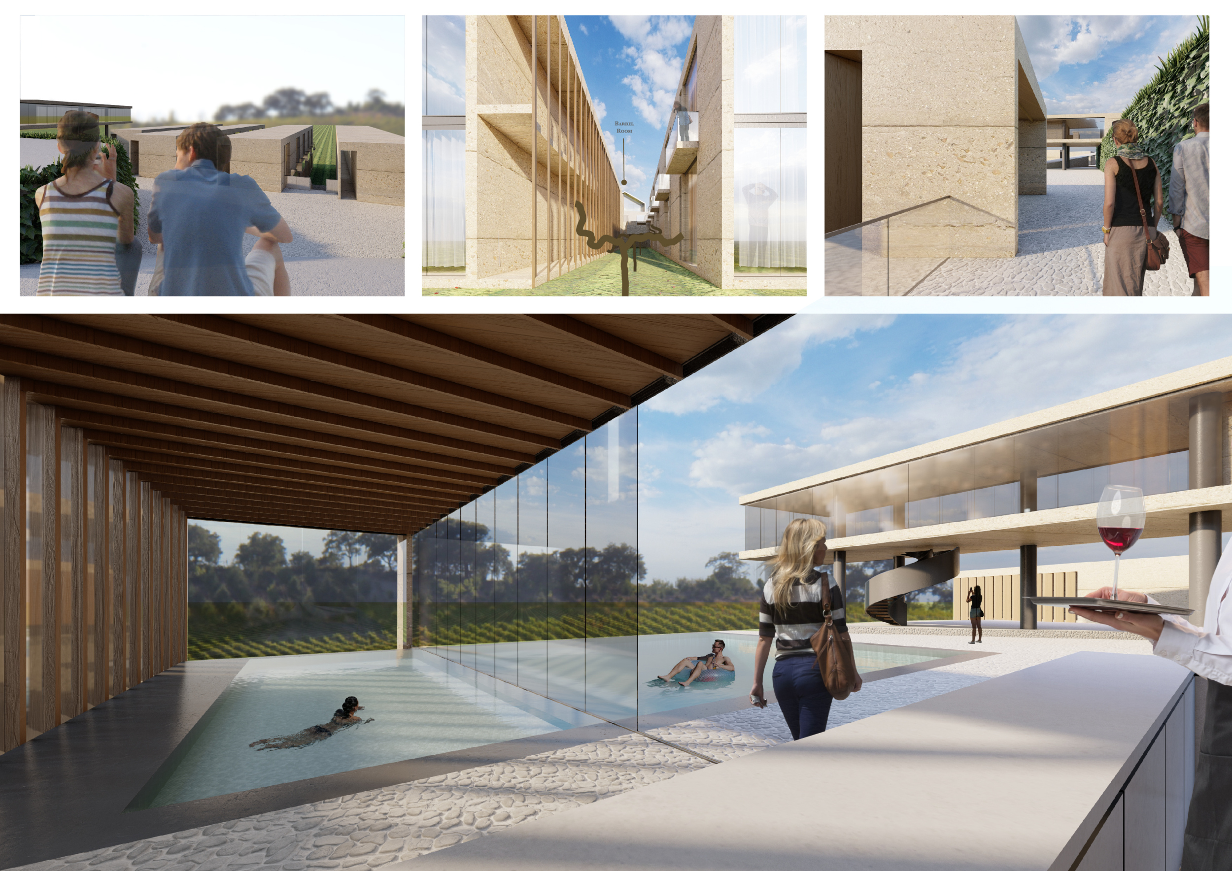 Architecture project // Connecting Platform Overlooking Vineyards with ...