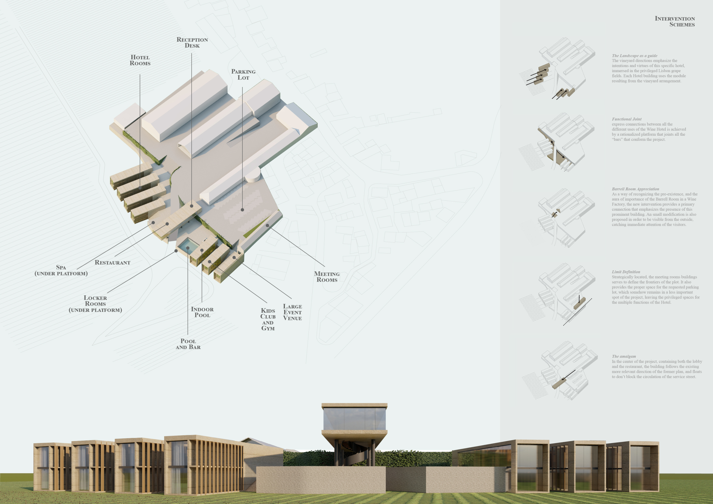 Architecture project // Connecting Platform Overlooking Vineyards with ...