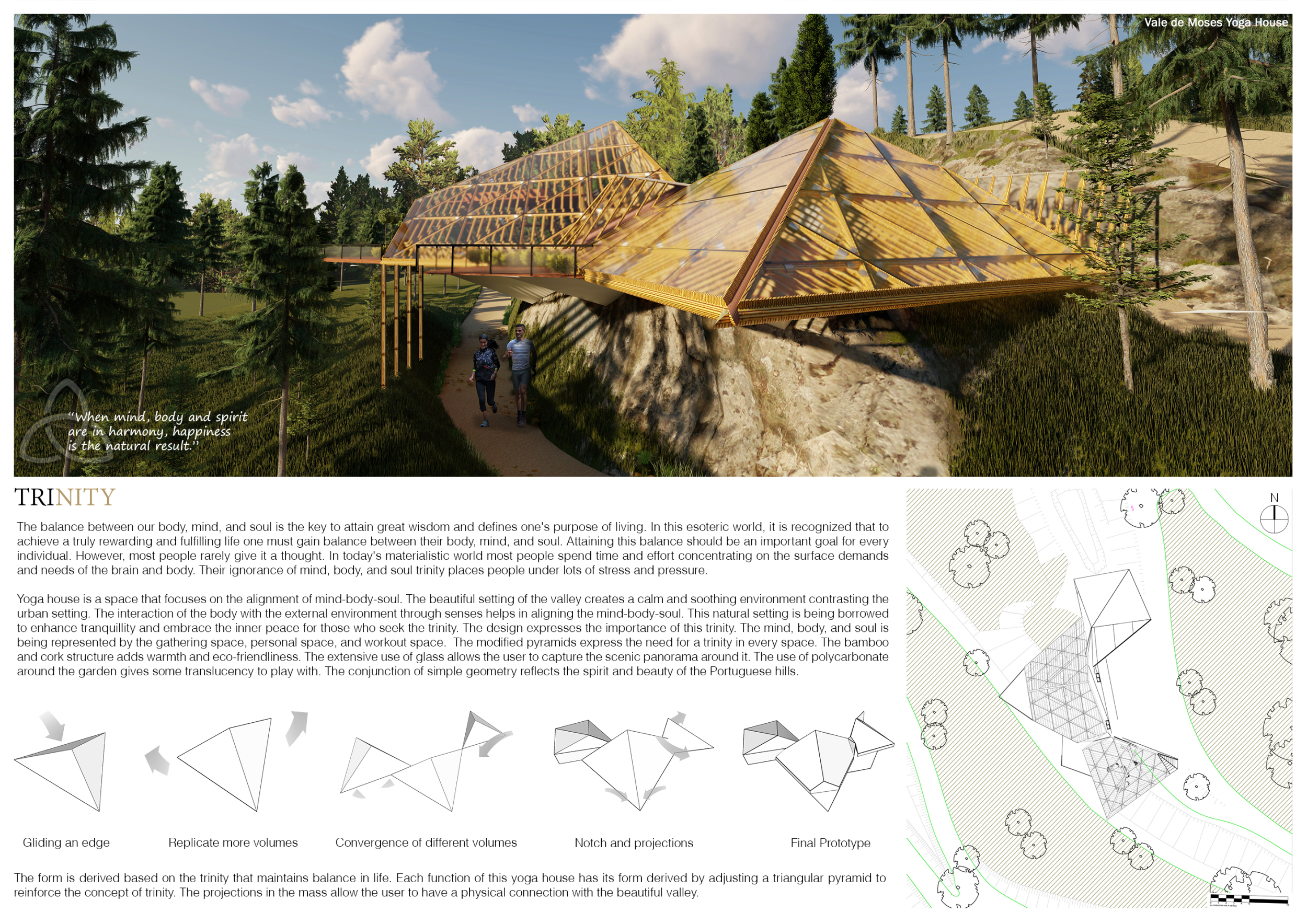 Architecture project // Pyramidal Structure Embracing Cork and Bamboo ...