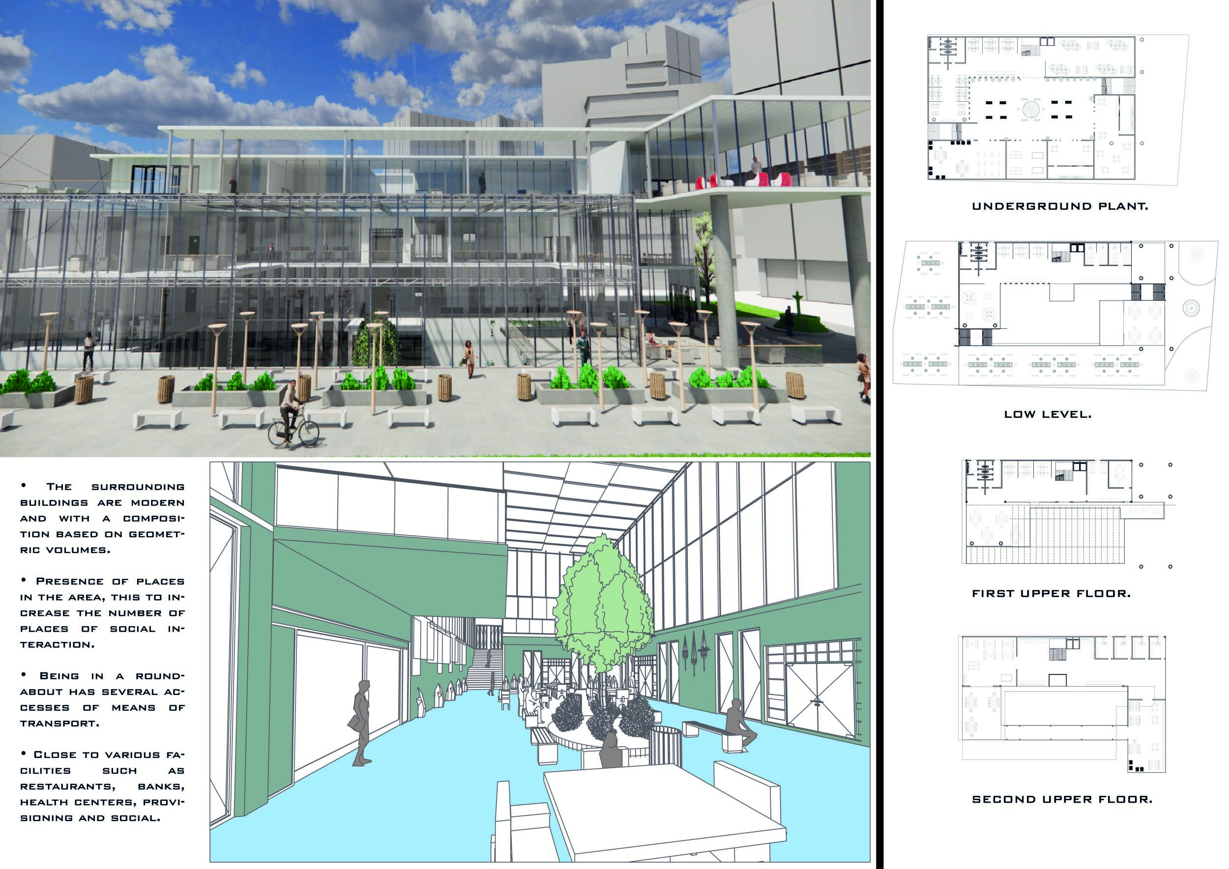 Architecture project // Geometric Spaces with Green Terraces Enhancing ...