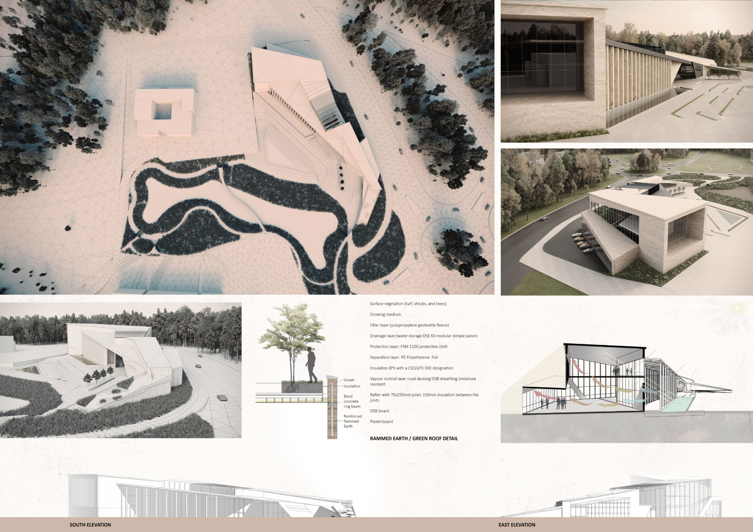 Architecture project // Rammed Earth Structure Incorporating Communal ...