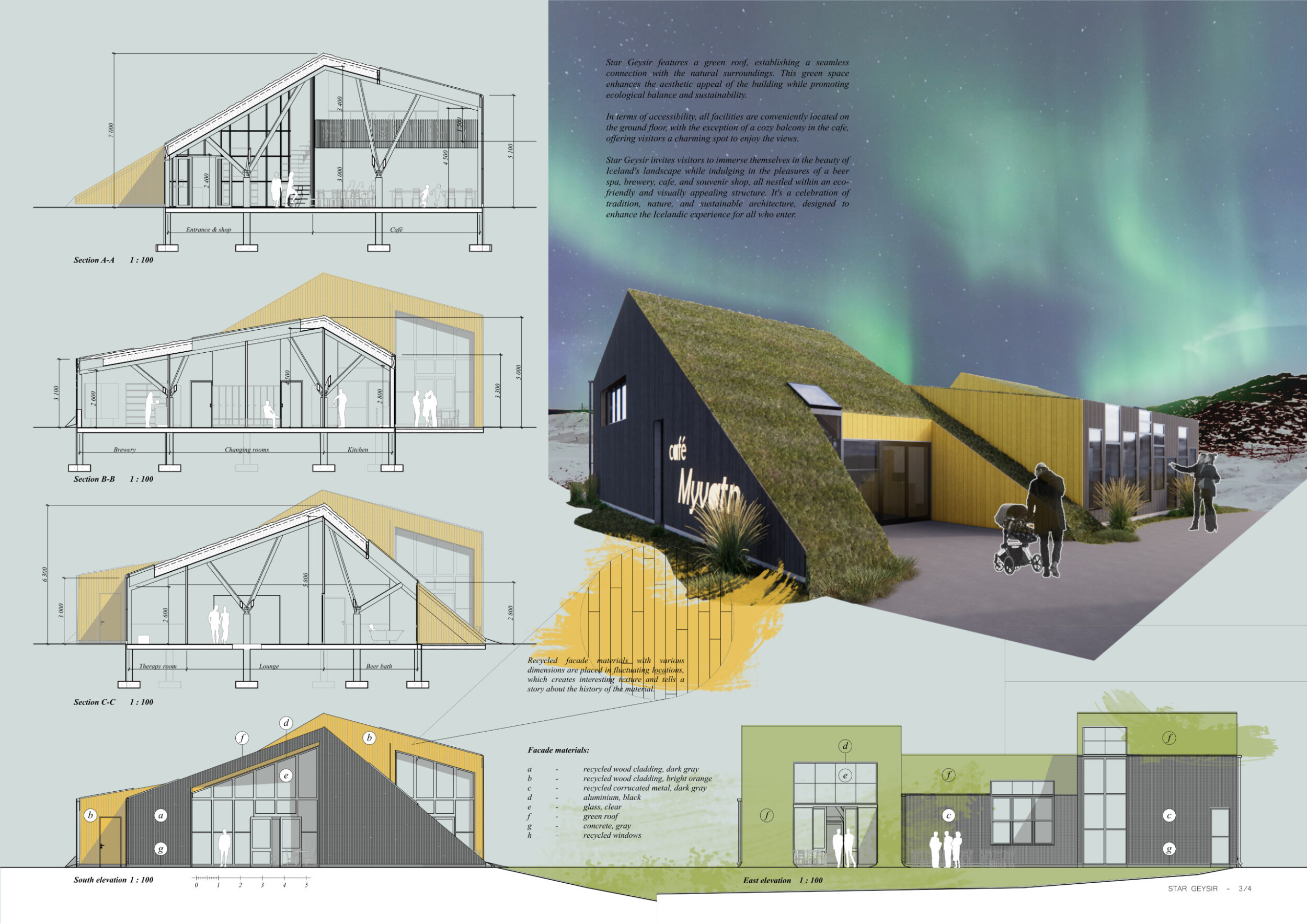 Architecture project // Charred Wood Cladding and Green Roofs ...