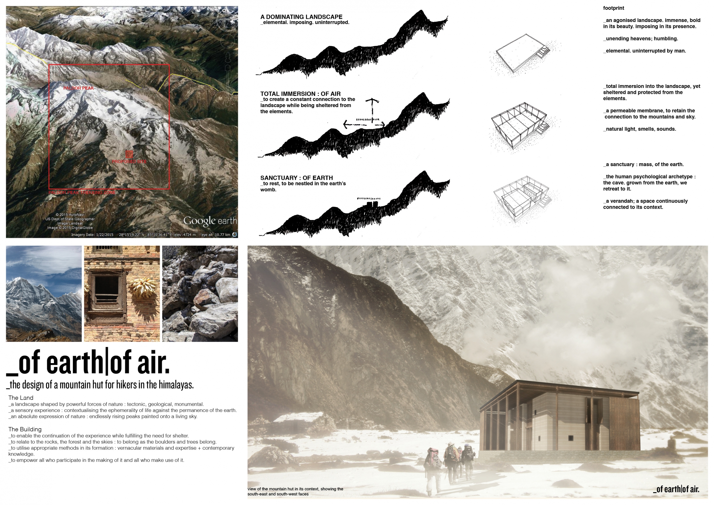 Architecture project // Rammed Earth Shelter with Local Hardwood and ...