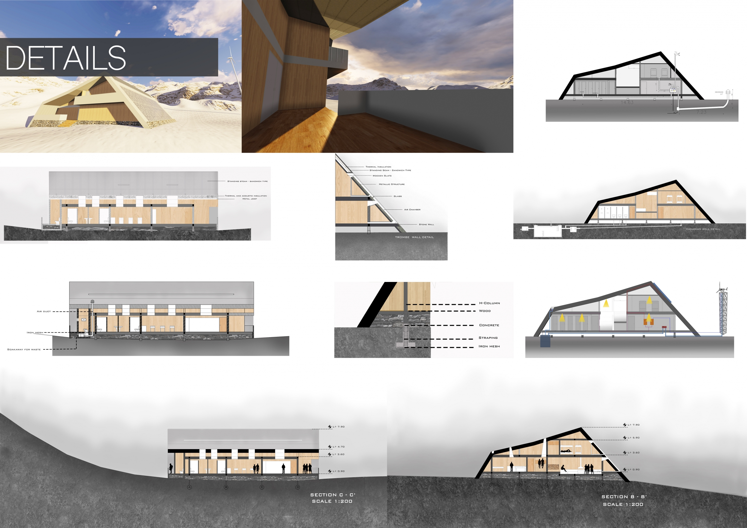 Architecture project // Geometric Refuge with Elevated Air Chambers and ...