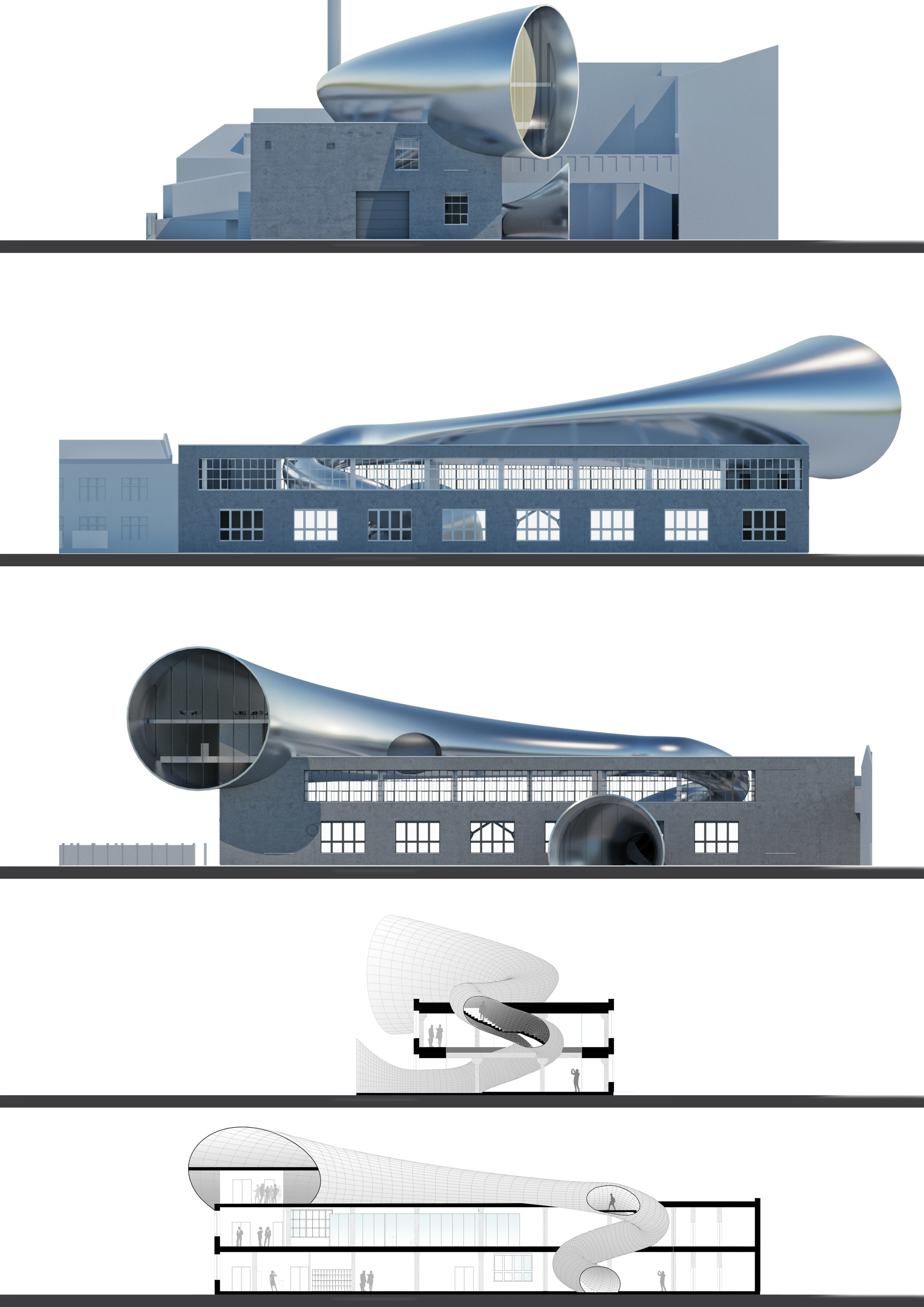 Architecture project // Sculptural Design with Green Roof and ...