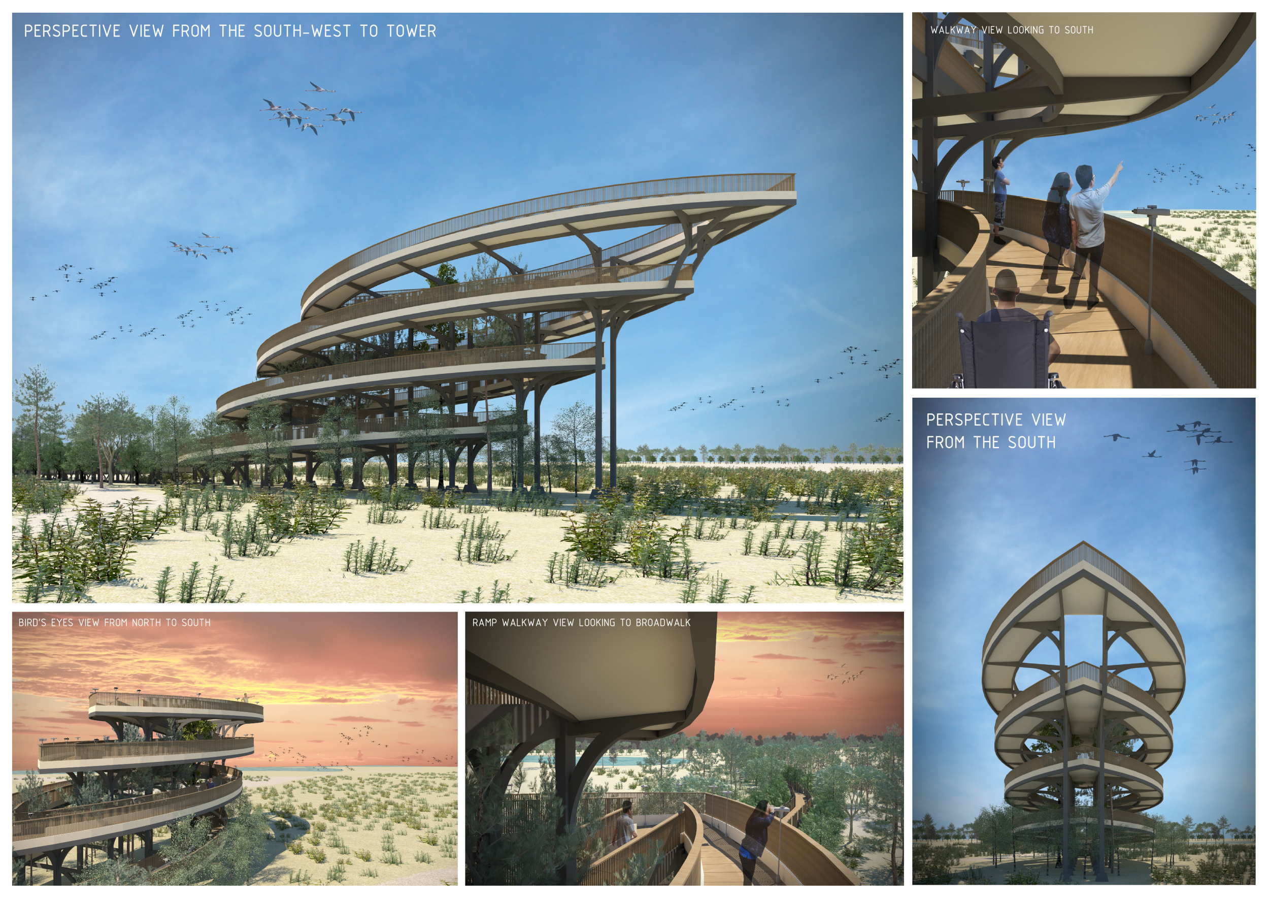Architecture project // Floating Boardwalks and Oval Geometry Enhancing ...