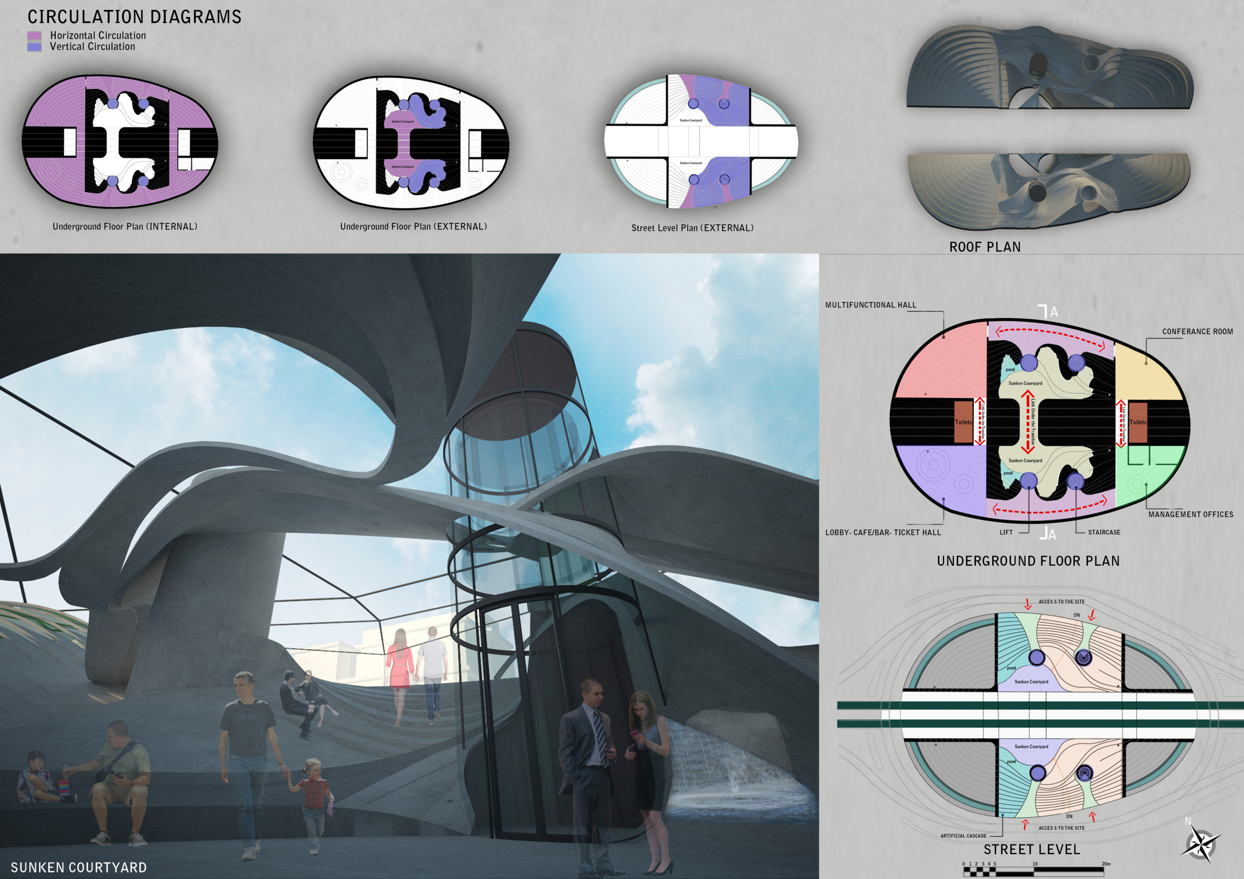 Architecture project // Quadrilateral Design with Reinforced Concrete ...
