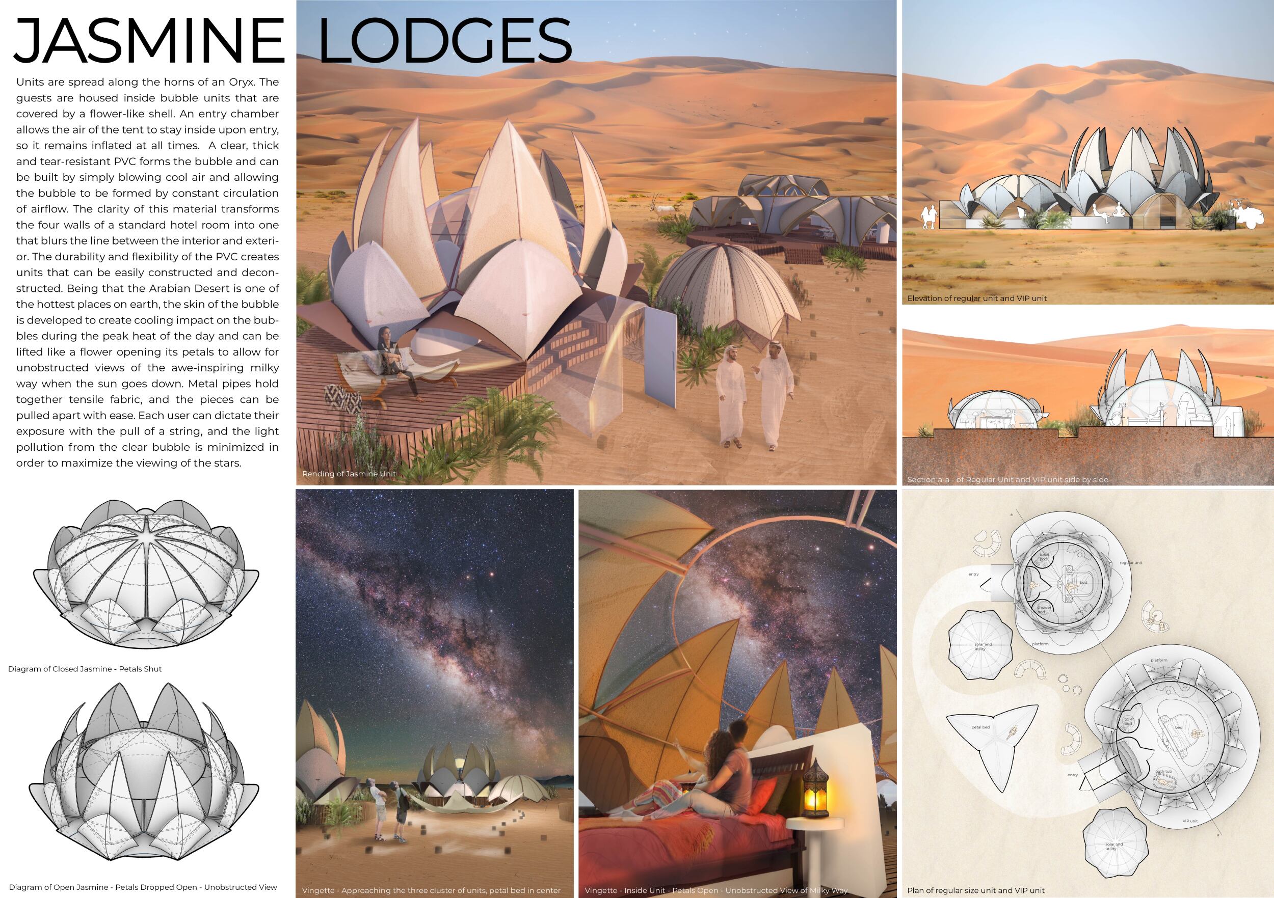Architecture project // Petal-Shaped PVC Tents in a Sustainable Desert ...