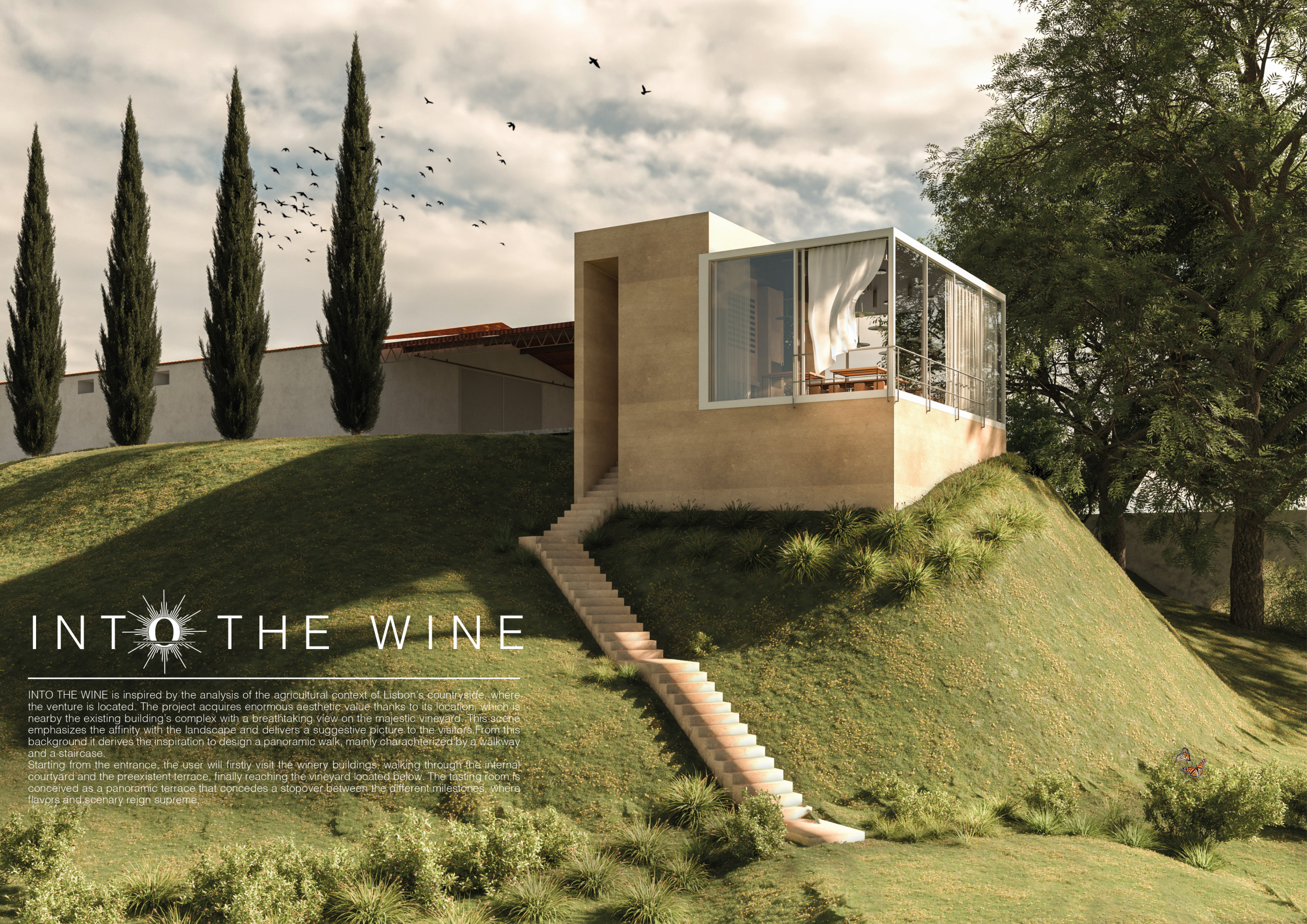 Architecture project // Panoramic Tasting Experience in Rammed Earth ...