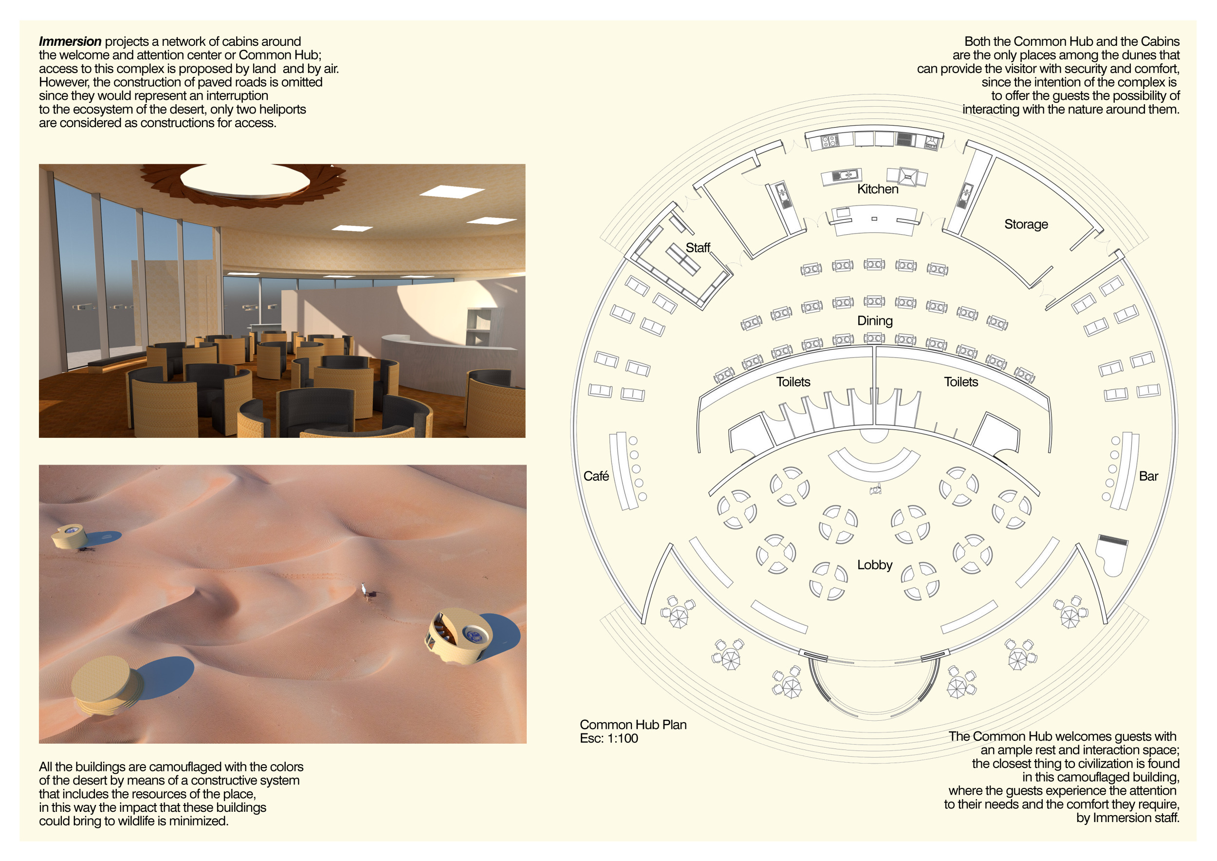 Architecture project // Circular Elevation in Desert Sand with ...