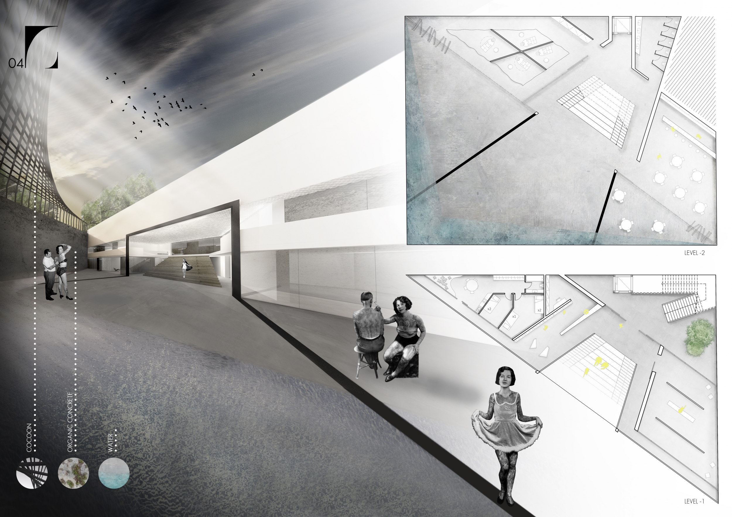 Architecture project // Curvilinear Lattice and Natural Light Define a ...