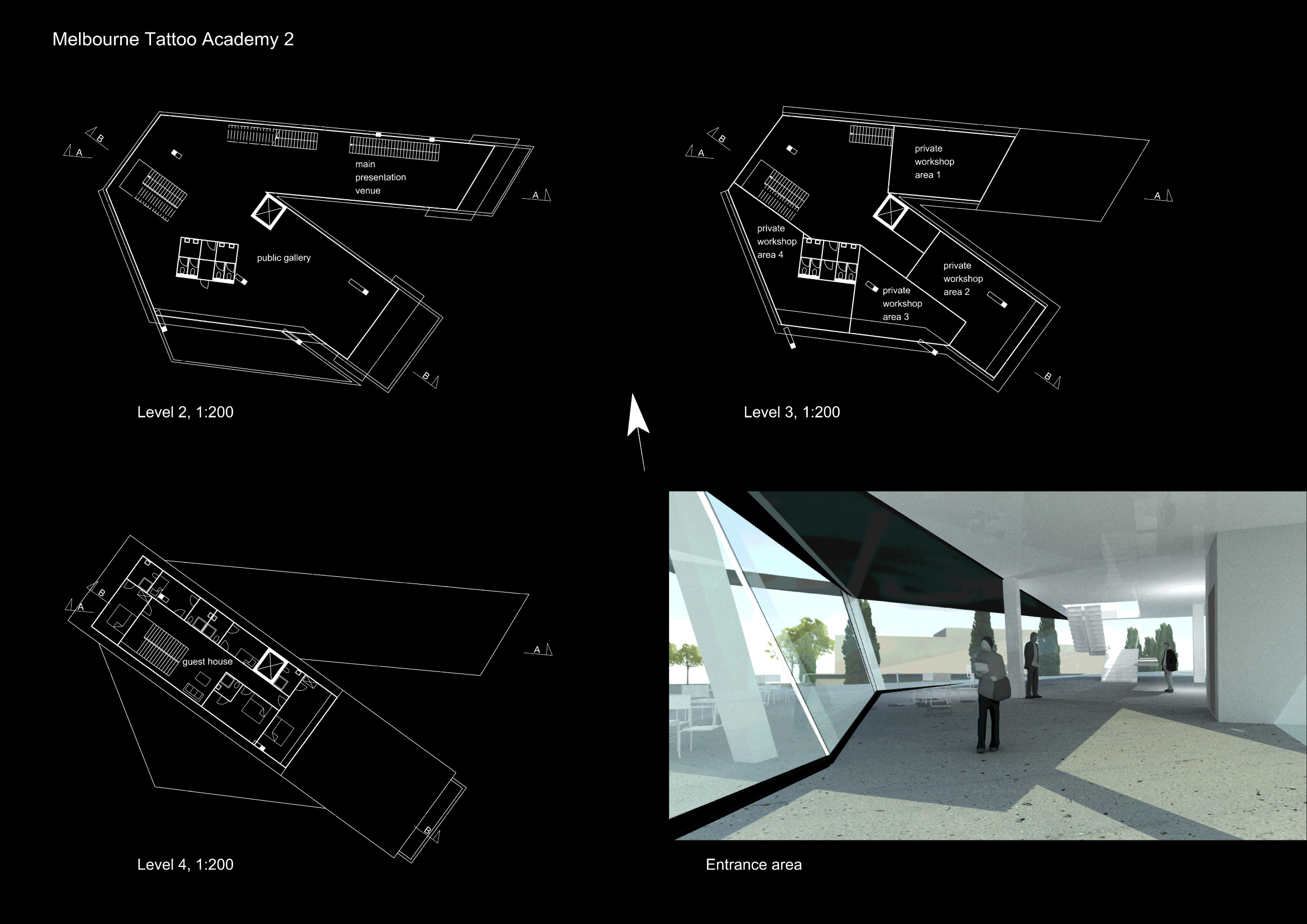 Architecture project // Dynamic Roof Design Featuring Glass Façade and ...