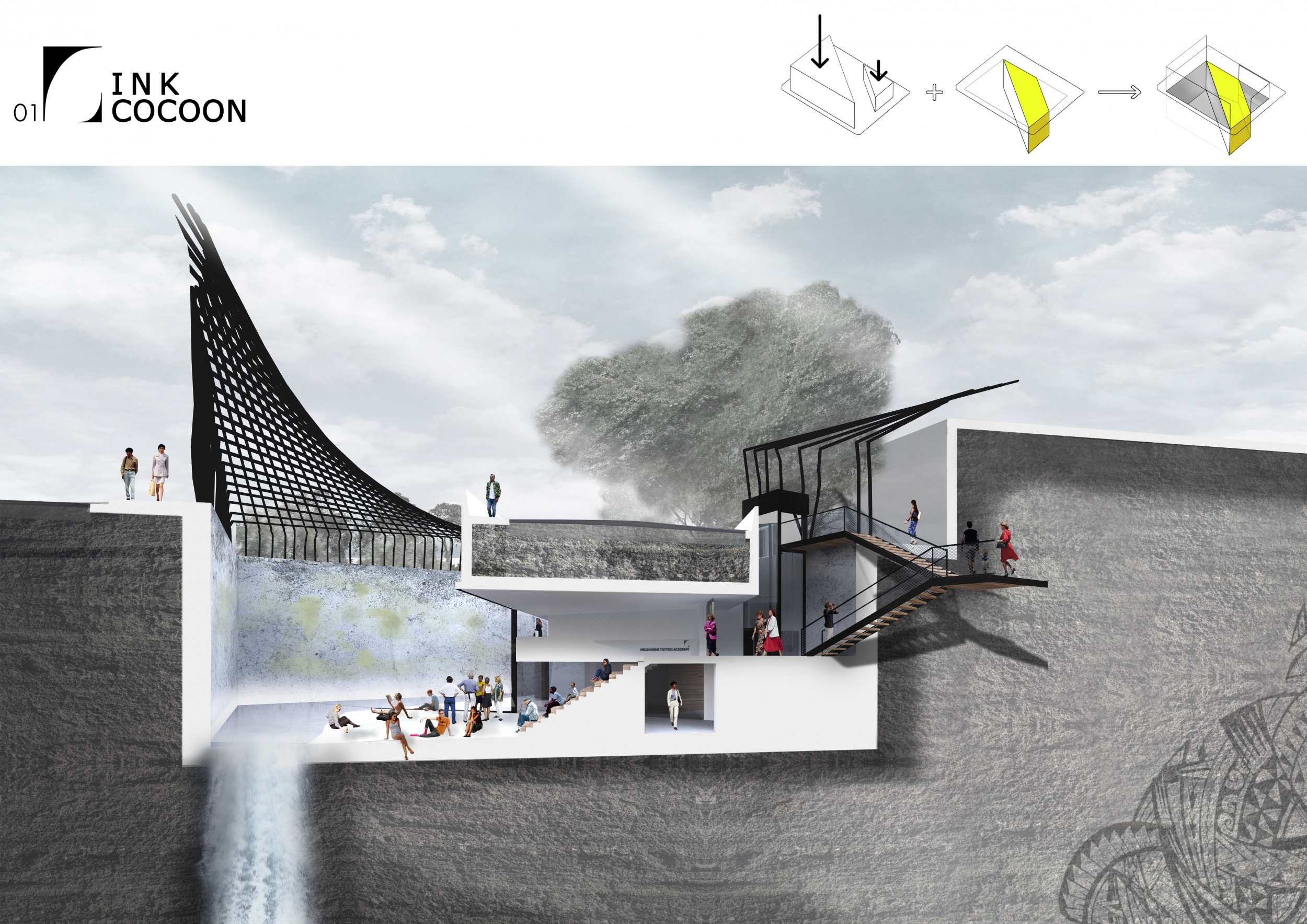 Architecture project // Curvilinear Lattice and Natural Light Define a ...