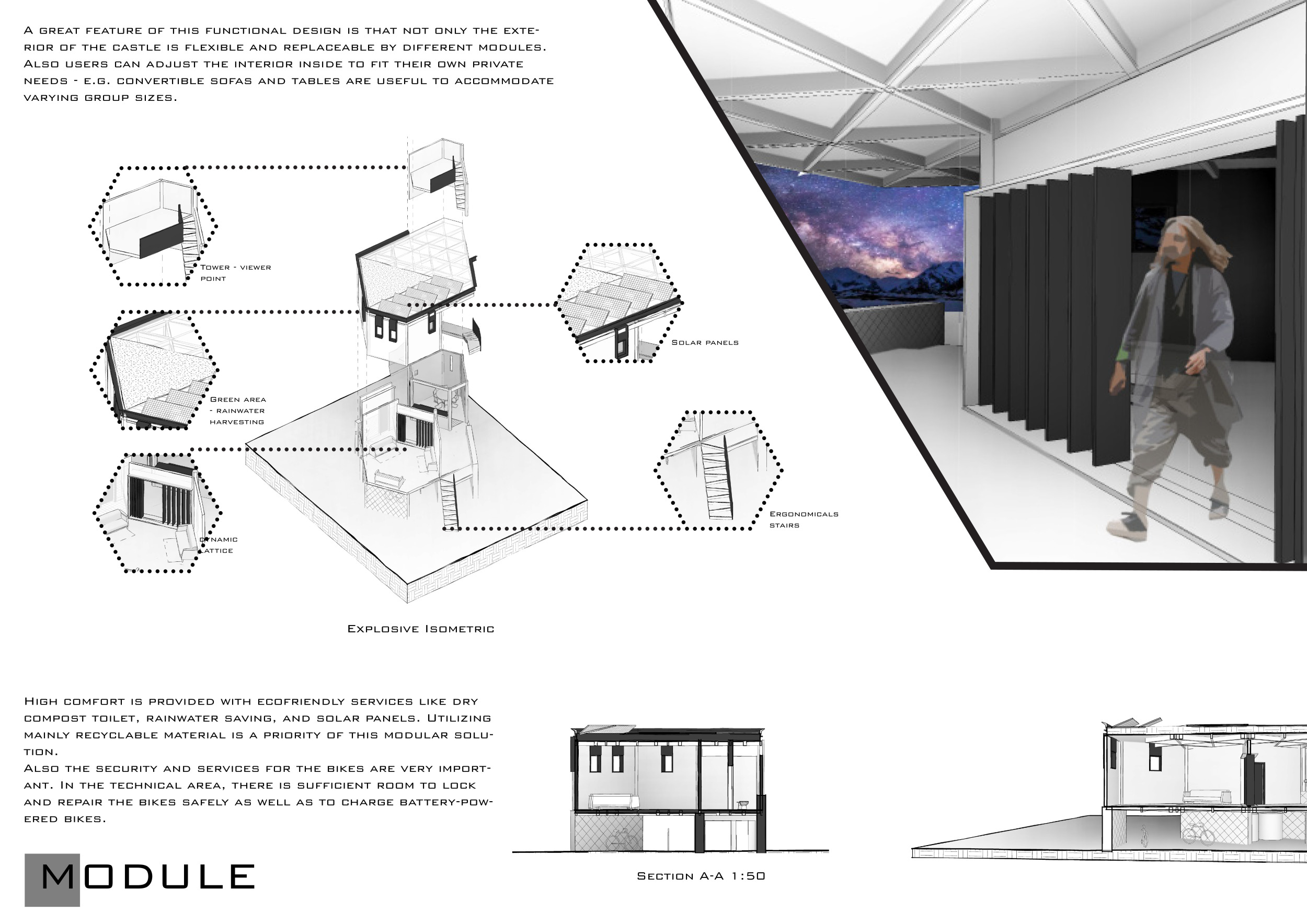Architecture project // Triangular Net Structure with OCB Wood and ...