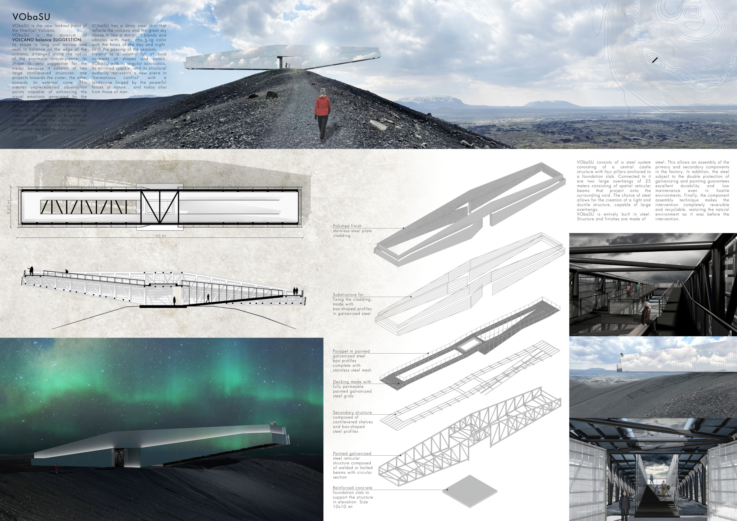 Architecture project // Reflective Steel Lookout Point Overlooking ...