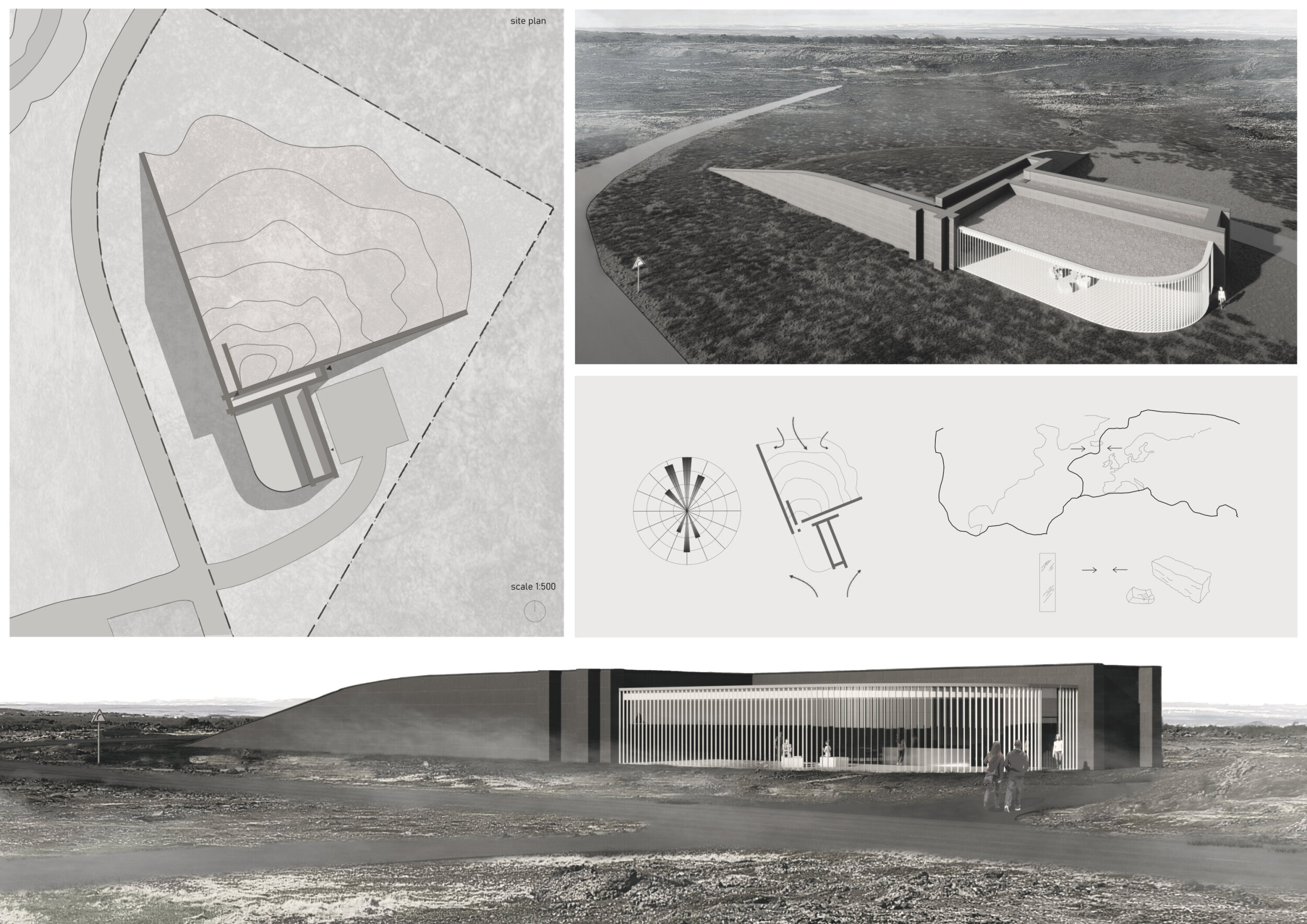 Architecture project // Basalt Walls and Glass Facades Shaping ...
