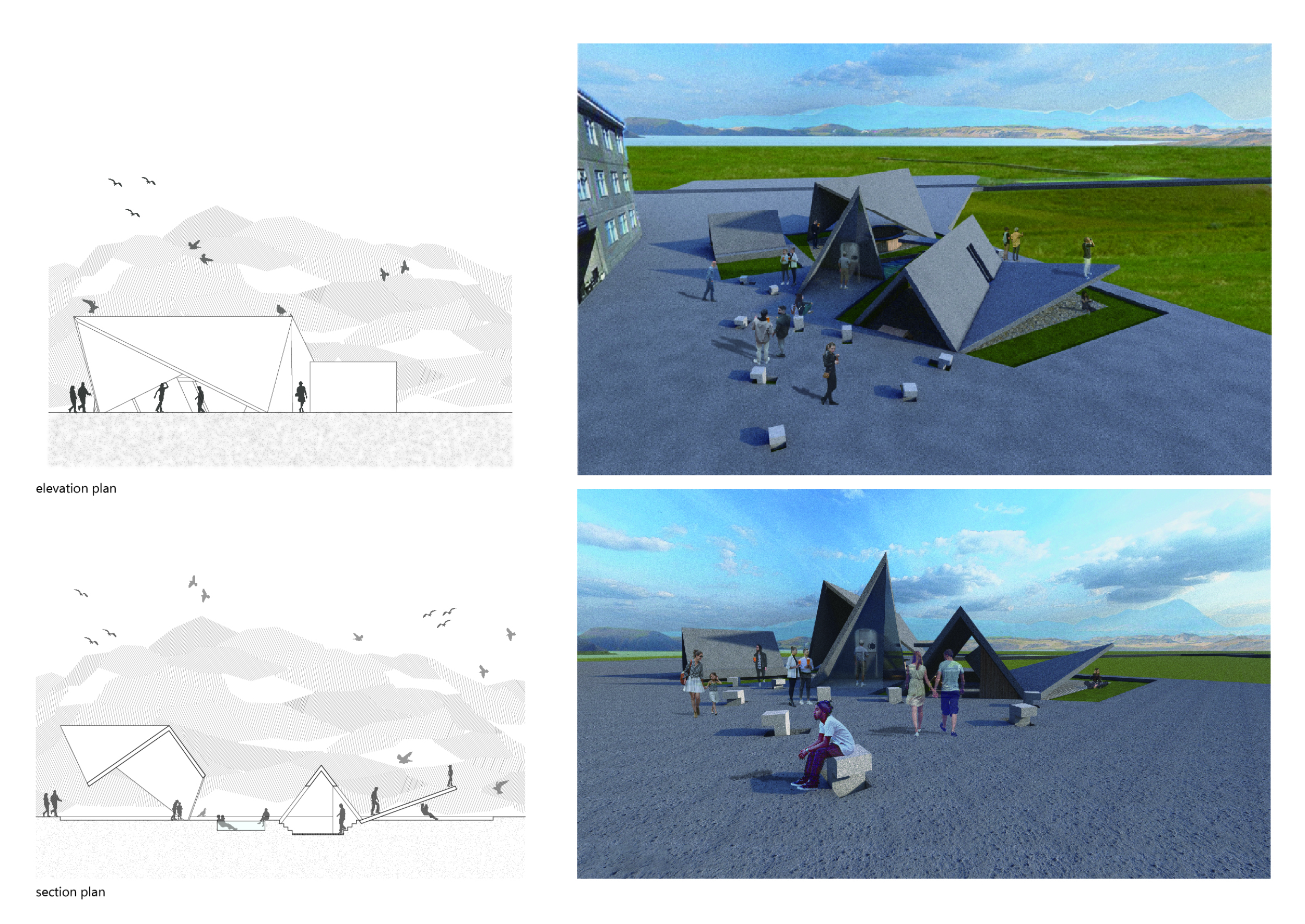 Architecture project // Exposed Concrete and Andesite Spa Blending with ...