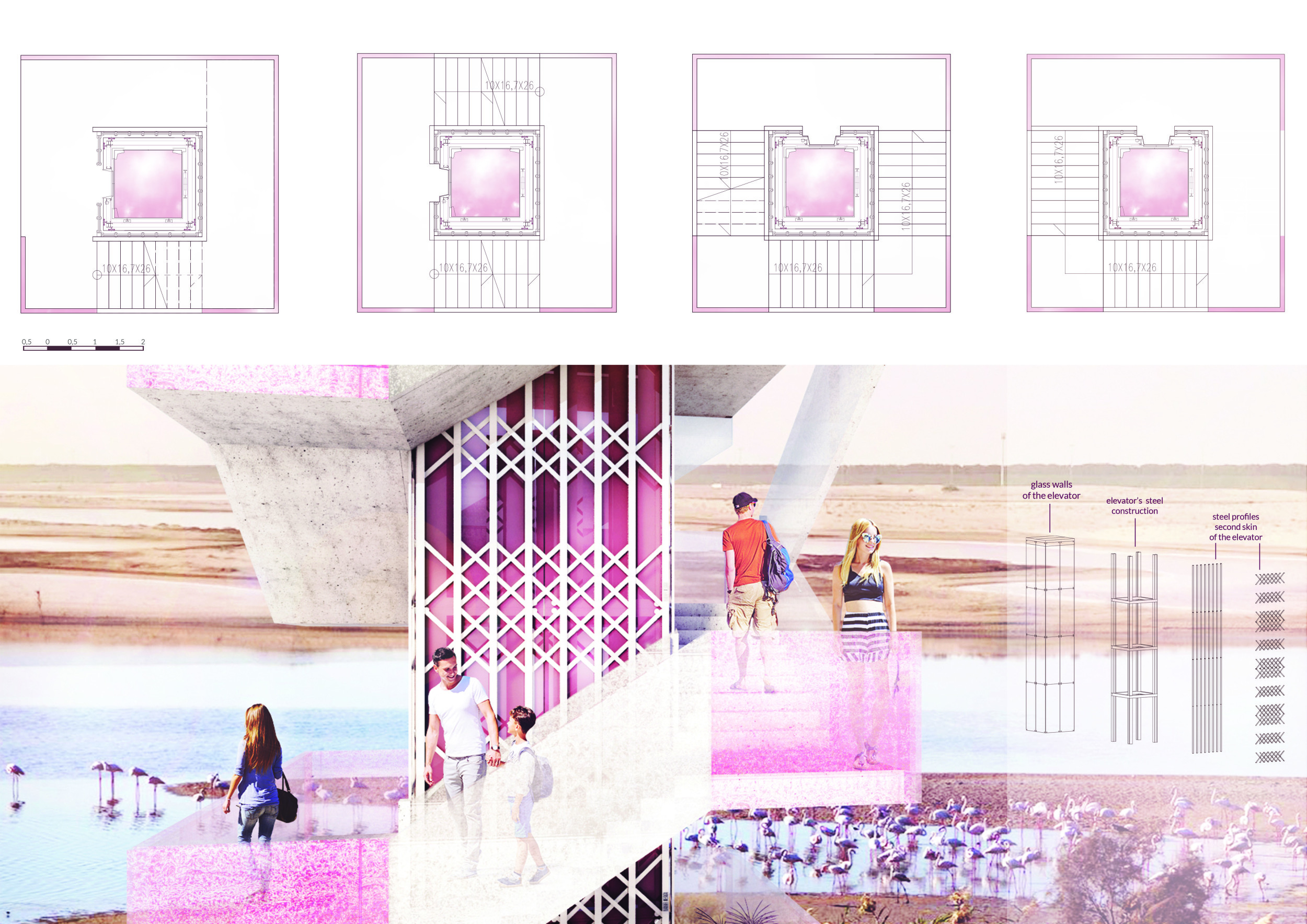 Architecture project // Elevated Observation with Translucent Concrete ...