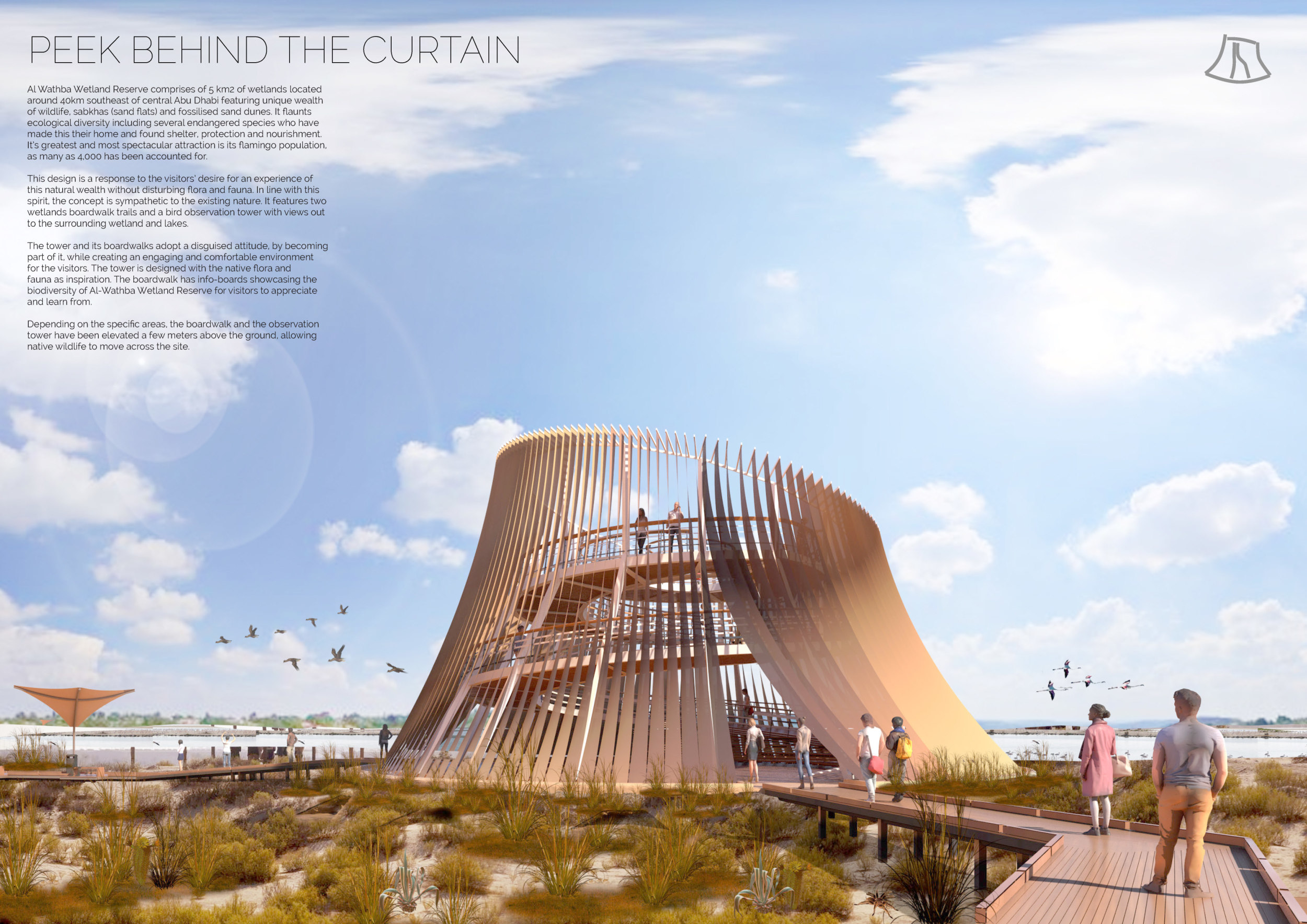 Architecture project // Fabric Sails Overlooking Wetlands in an ...