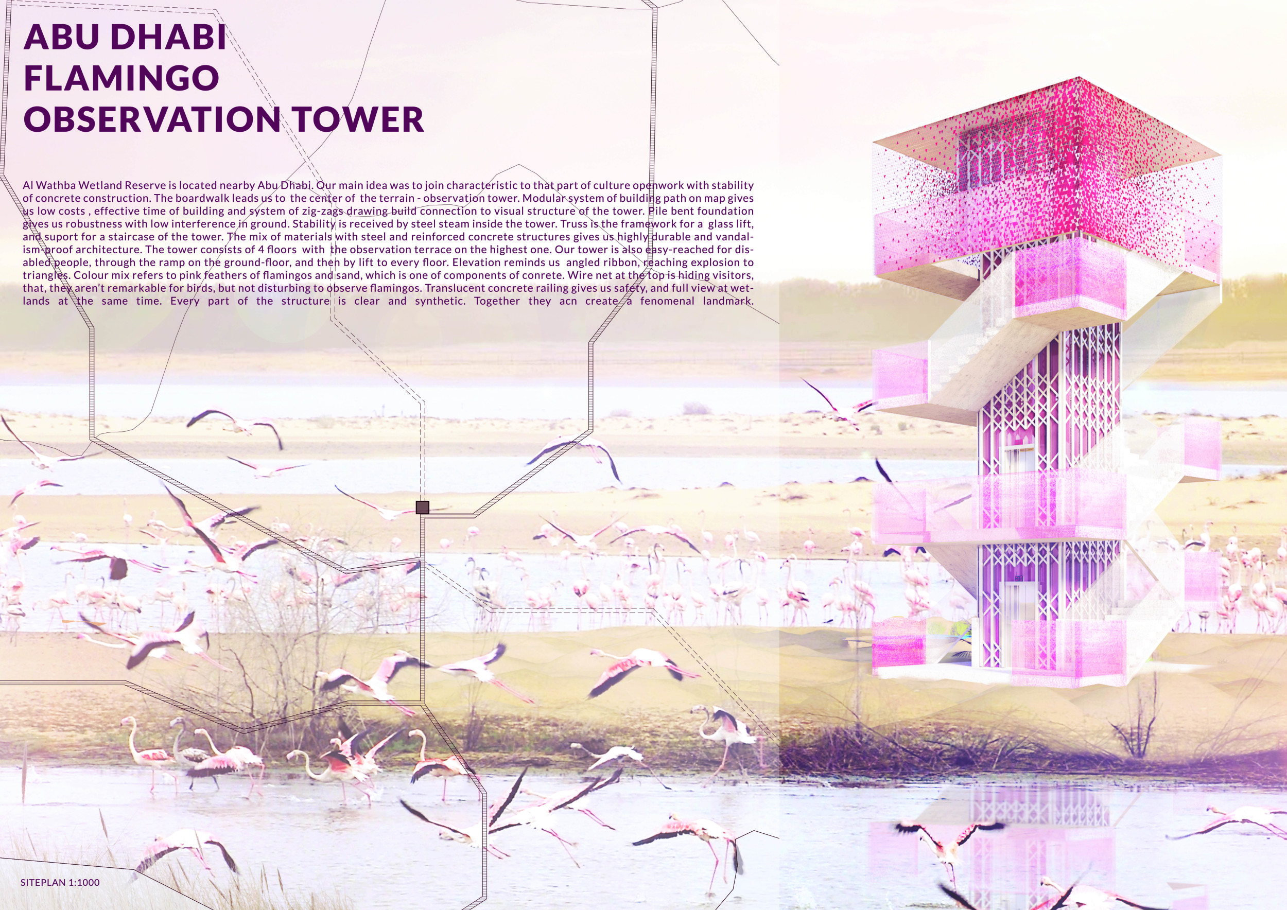 Architecture project // Elevated Observation with Translucent Concrete ...