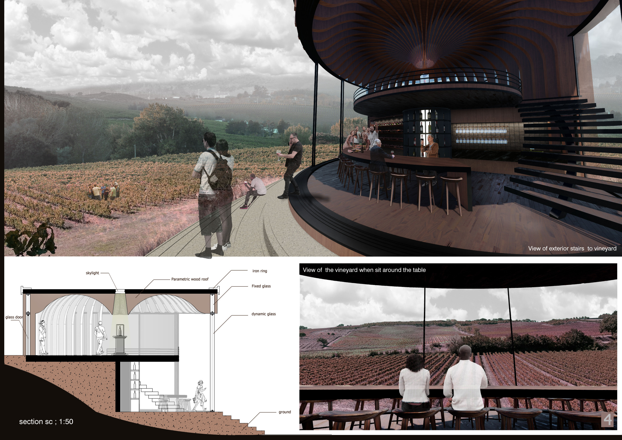 Architecture project // Cylindrical Structure with Wooden Beams ...