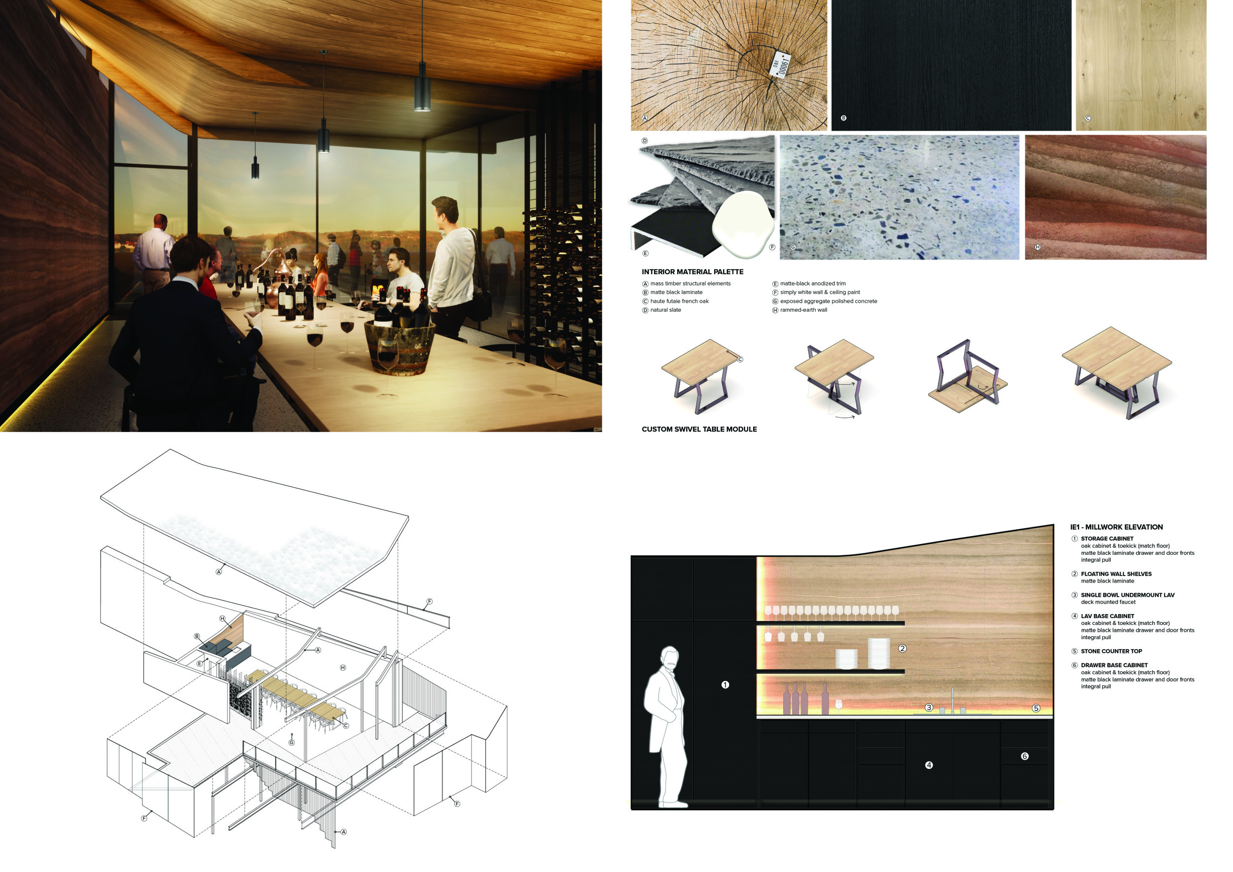 Architecture project // Rammed Earth and Mass Timber Tasting Space ...